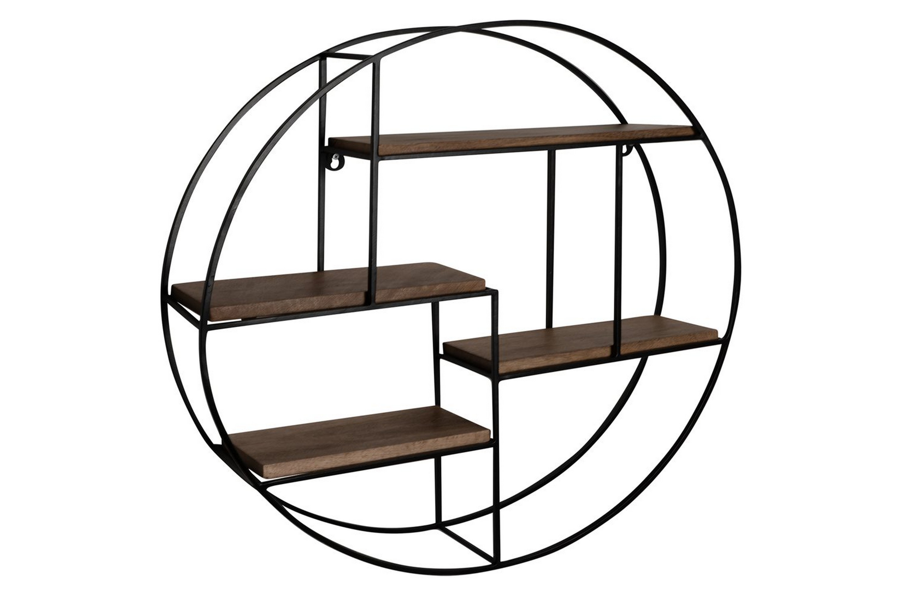 Wohnling Vægreol Wohnling Rund Massivt Træ Metal Stel Væghængt ...