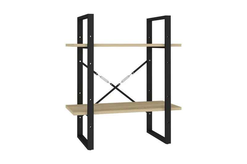 Bokhylla 2 hyllplan sonoma-ek 60x30x70 cm spånskiva - Bokhylla | Chilli