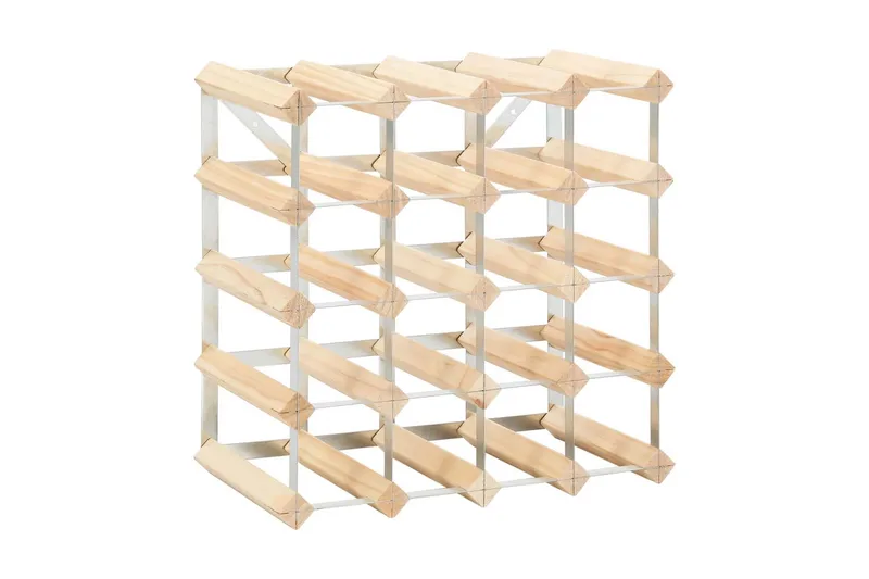 Be Basic Vinställ för 20 flaskor massiv furu Beige - Förvaring | Chilli