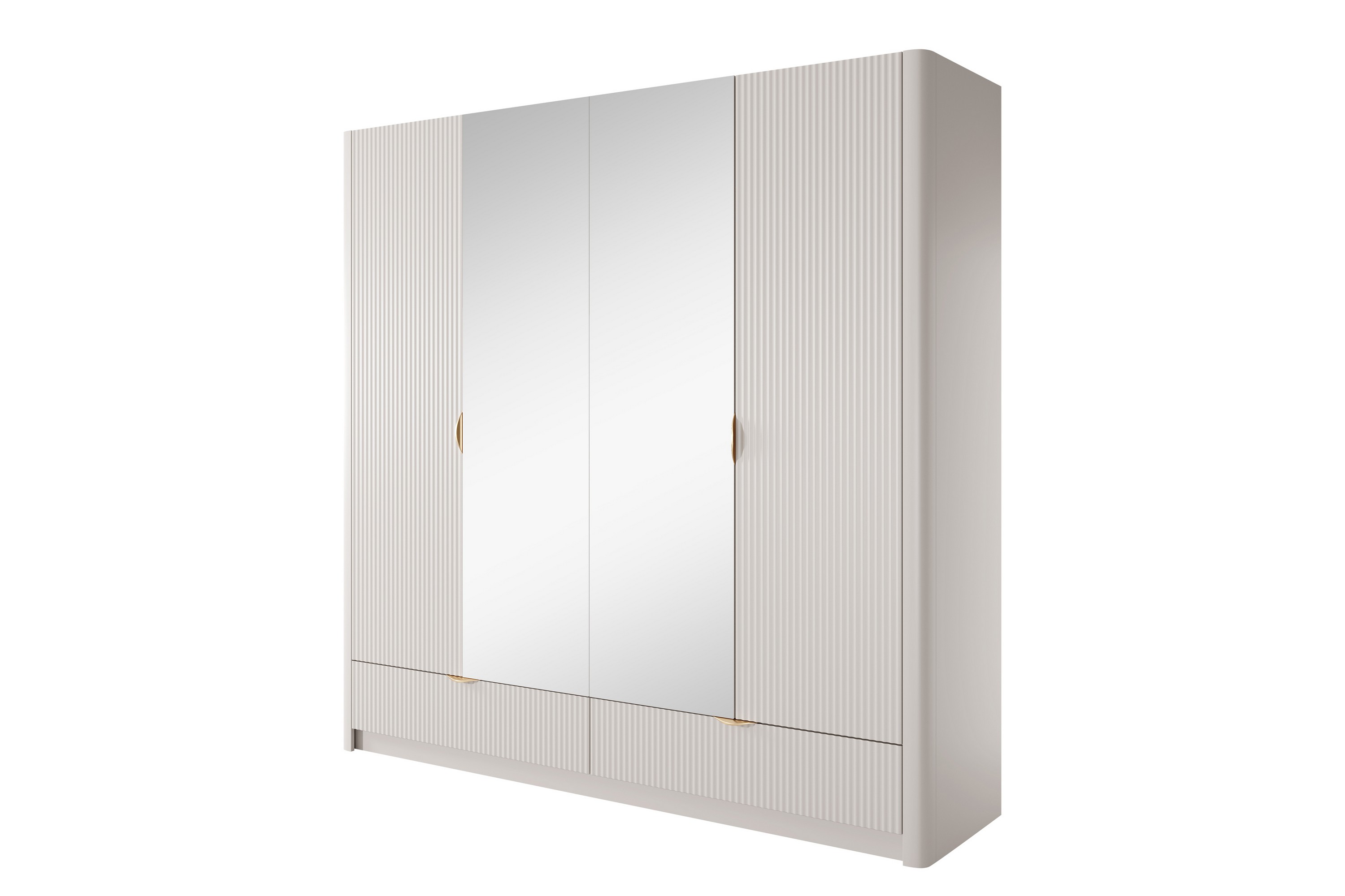 Forba Garderob med Spegel 213x209 cm Vit - Förvaring - Trademax