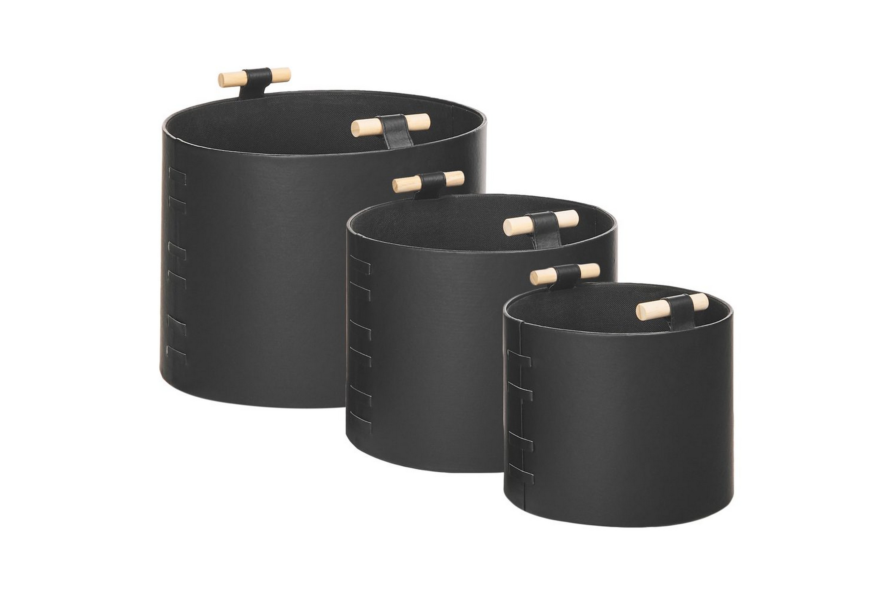 Korg Aram set om 3 Svart Svart - Förvaring - Trademax