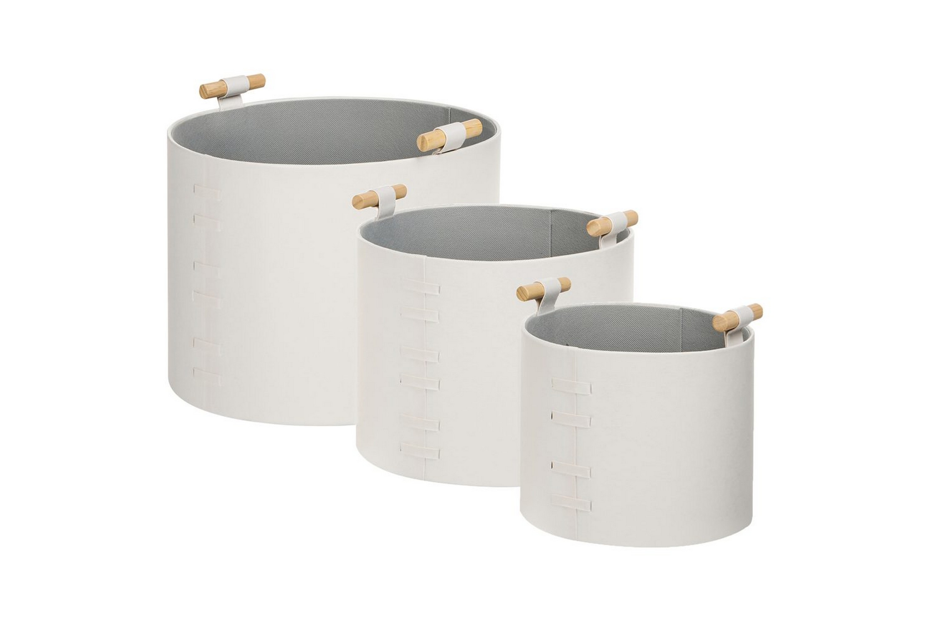 Korg Aram set om 3 Vit Vit - Förvaring - Trademax