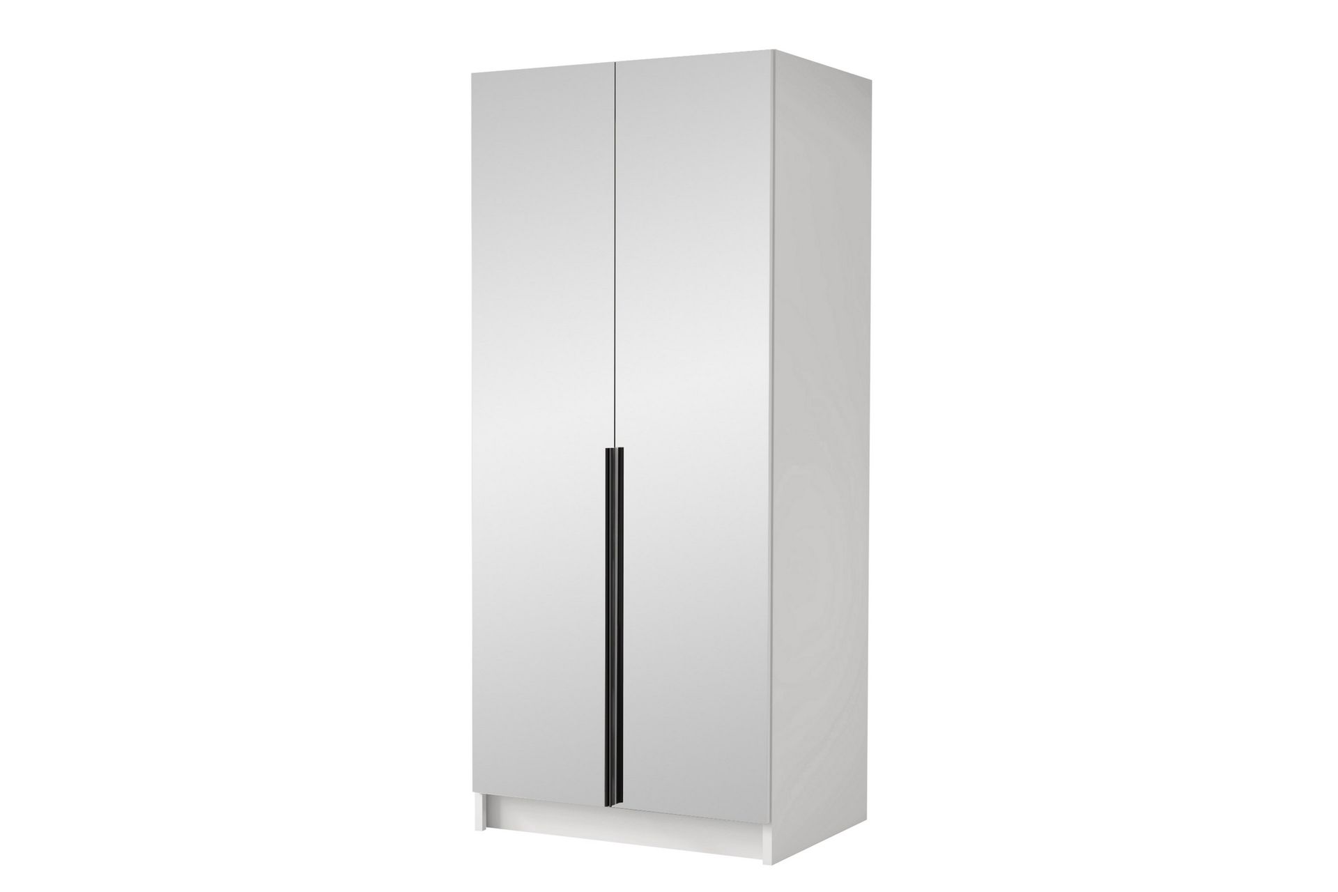 BRASEL Garderob med Spegel 100 cm Vit/Svart - Förvaring - Furniturebox