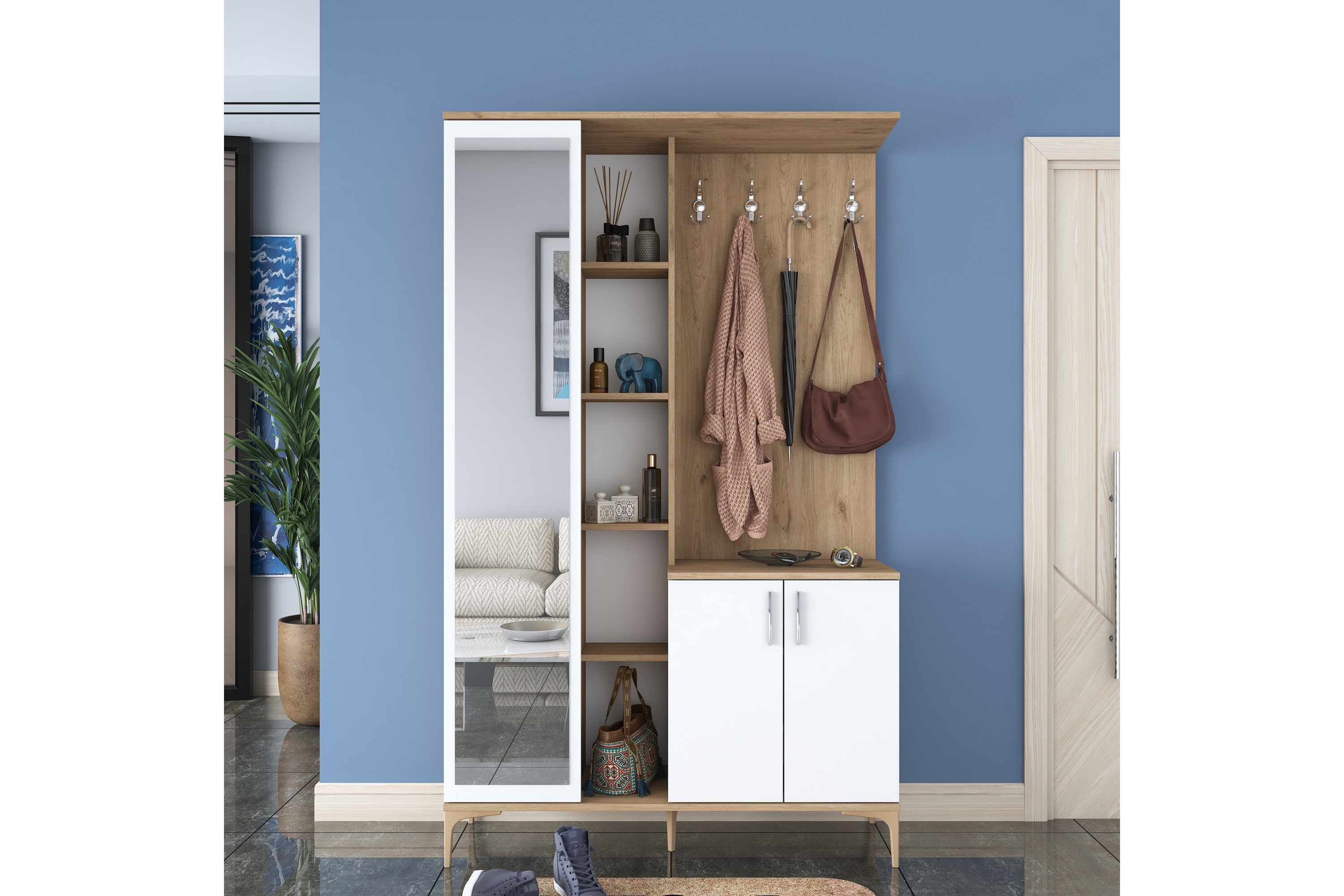 Lukkha Hallmöbel Valnöt/Vit - Förvaring - Furniturebox