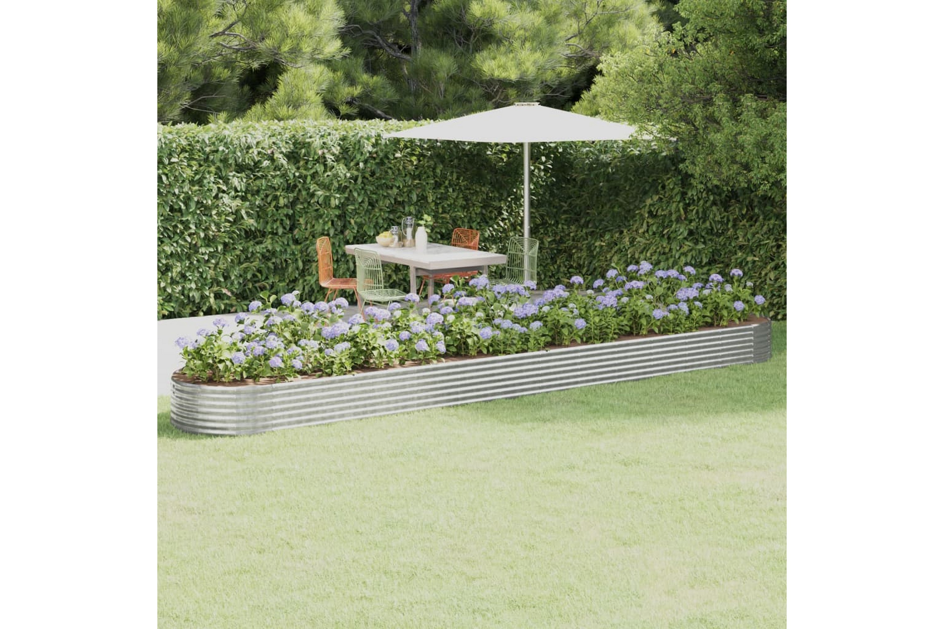 Be Basic beBasic Plantekasse pulverlakkert stål 544x100x36 cm sølv ...