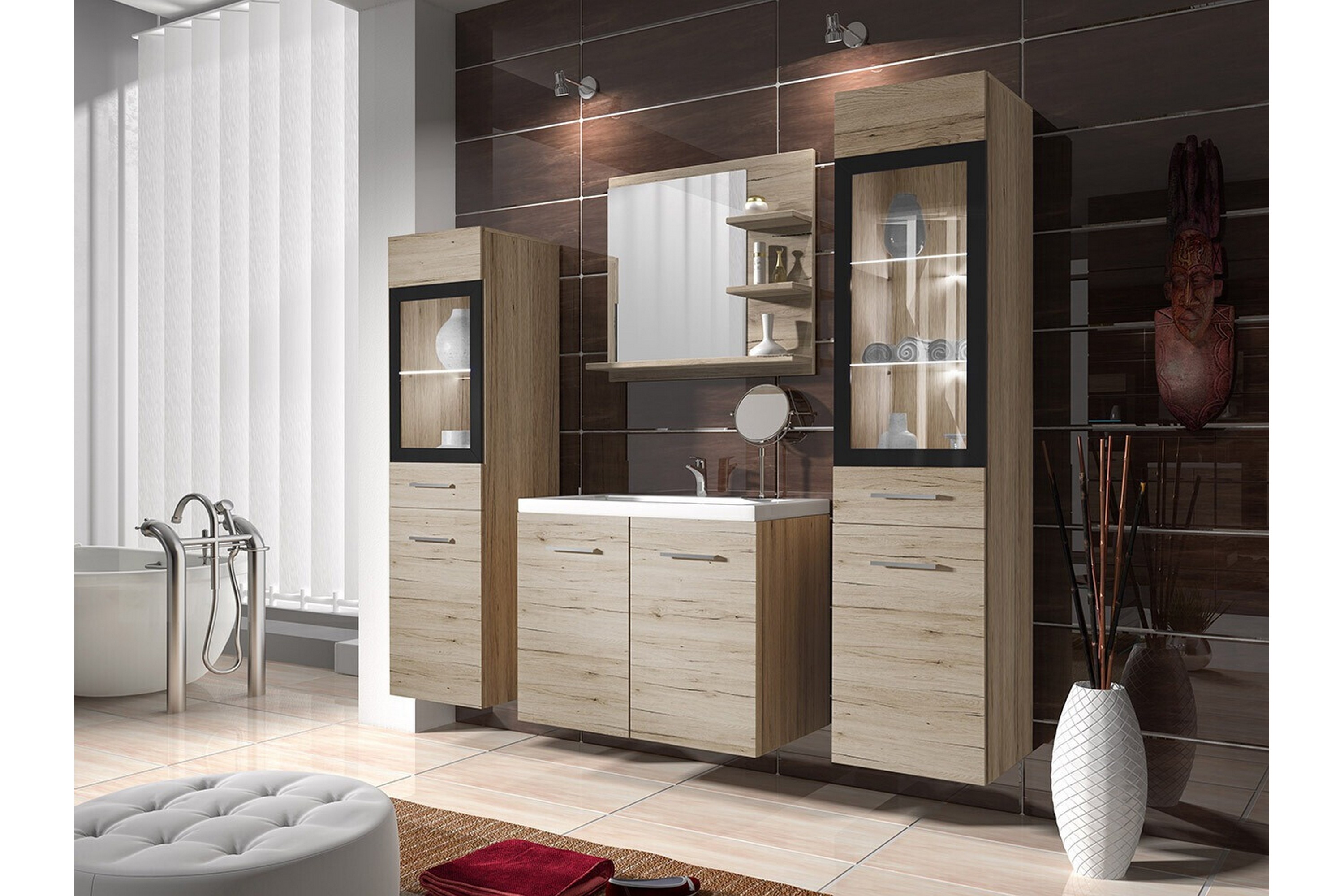 Galbally Baderomsmøbelsett Brun - Hus & oppussing - Trademax