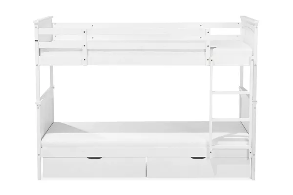 Våningssäng Ecouves 90x200 cm med Förvaring Vit - Möbler | Chilli