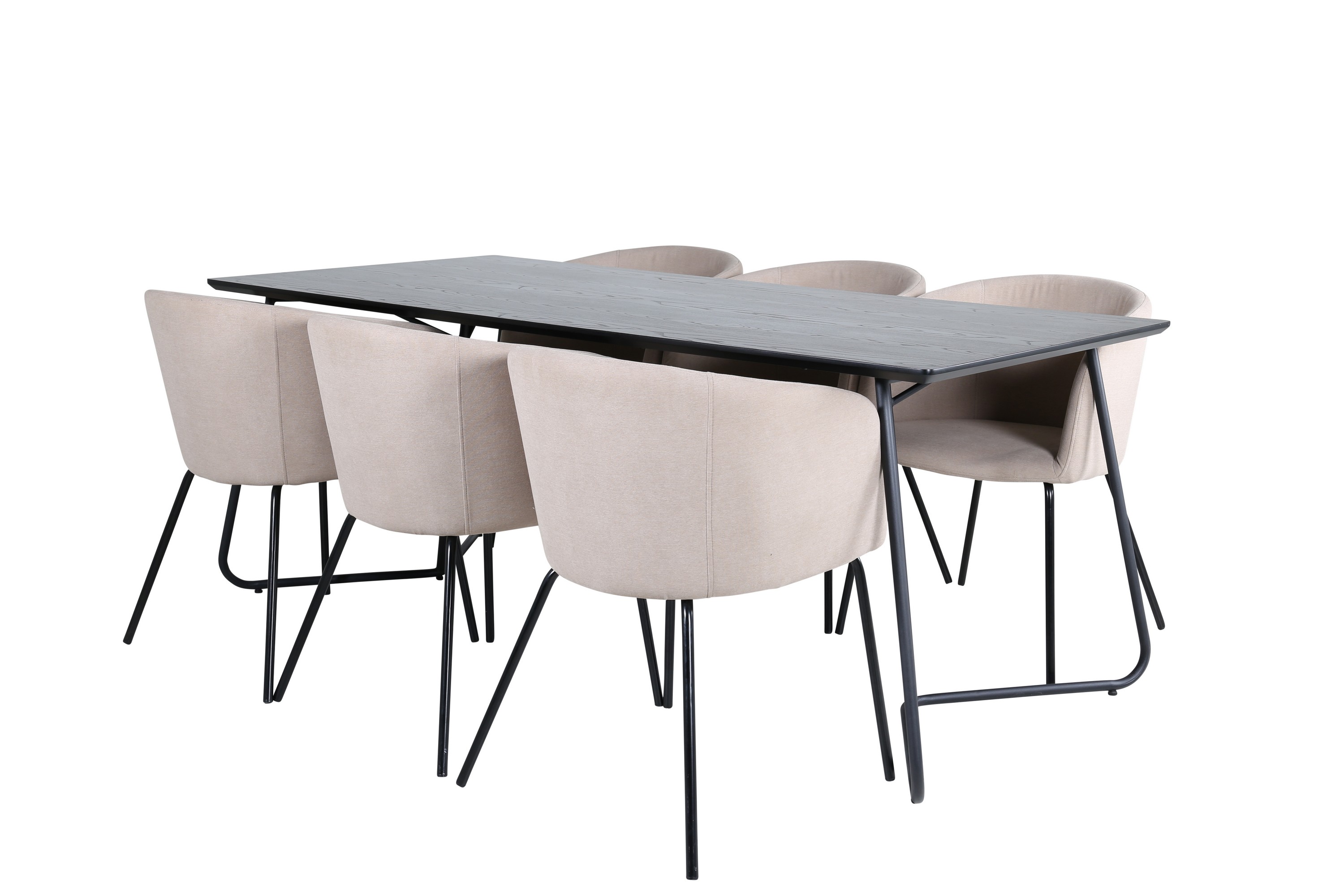 Venture Home Petra Matgrupp 190 cm Rektangulär med 6 Berit stolar Beige ...