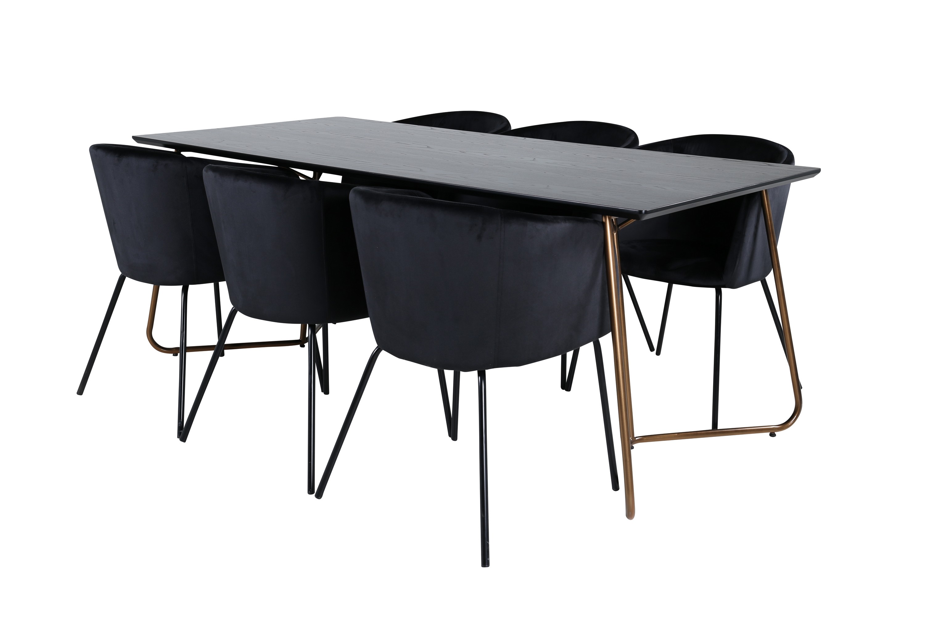 Venture Home Petra Matgrupp 190 cm Rektangulär med 6 Berit stolar Svart ...