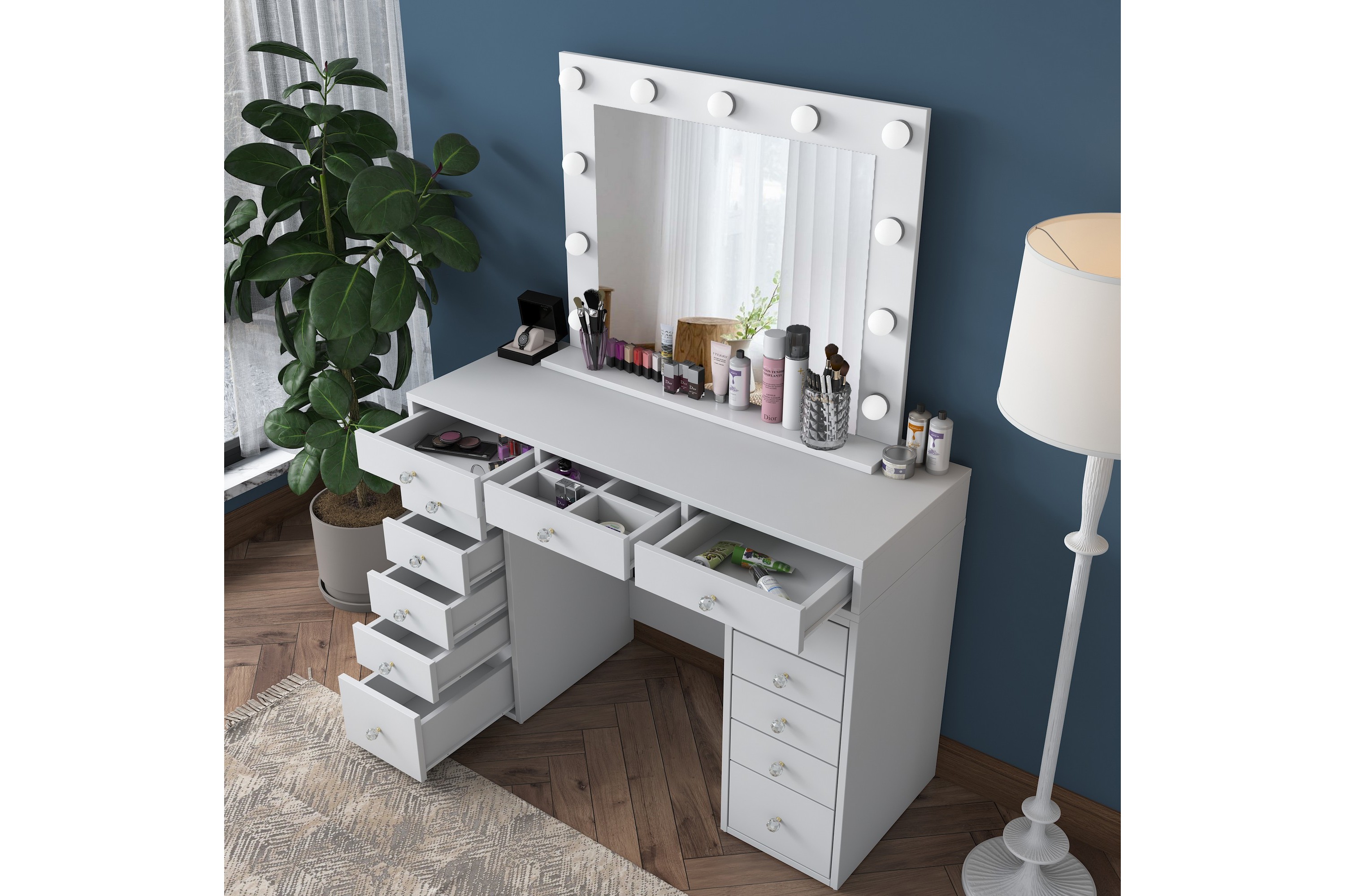 Murad Sminkbord 120 cm Vit - Möbler | Trademax