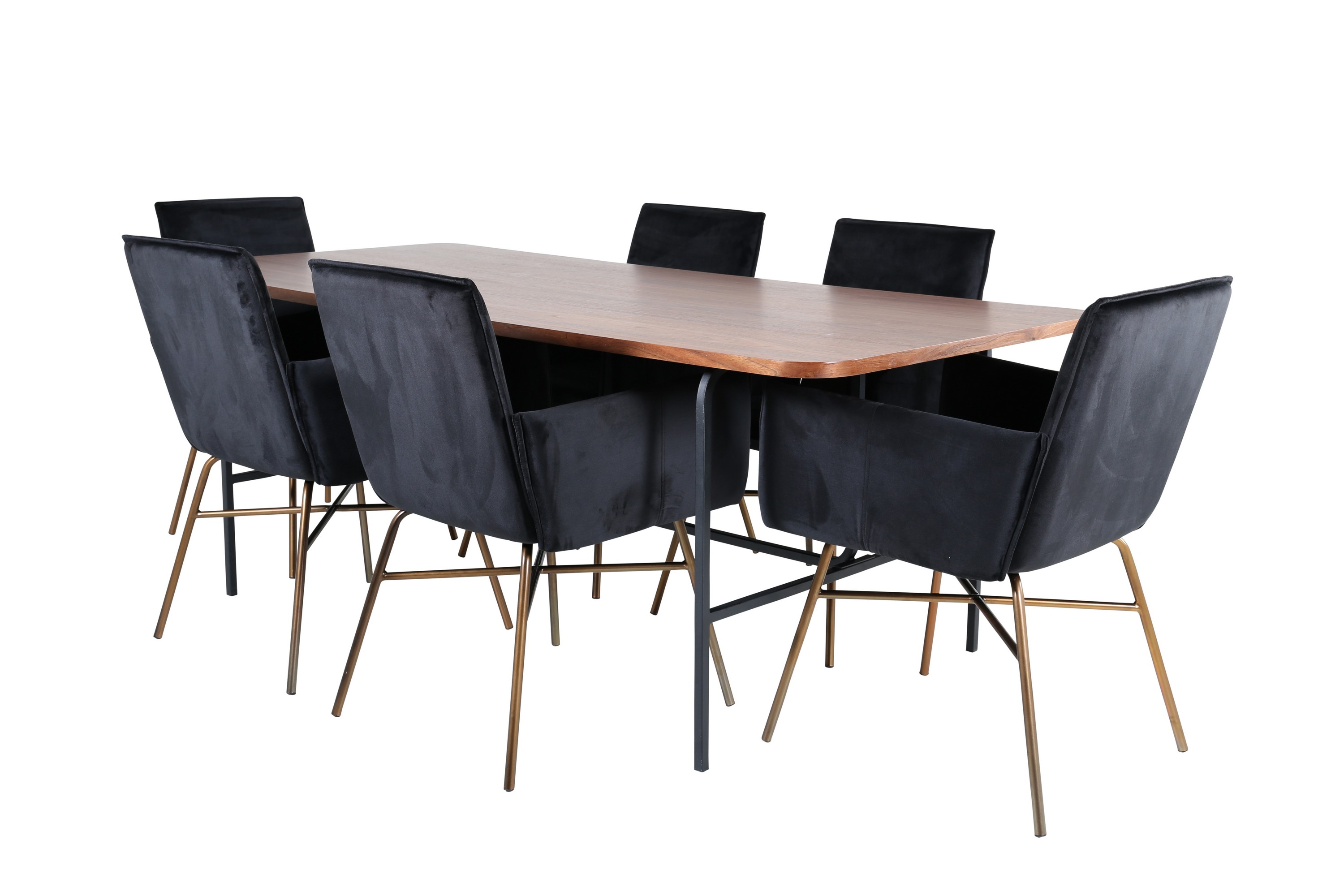 Venture Home Unos Matgrupp 200 cm Rektangulär med 6 Petra stolar Svart ...