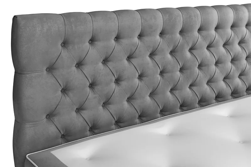 Drömvik Komplett Sängpaket Celine 160x200 cm Grå|Sammet - Möbler | Chilli