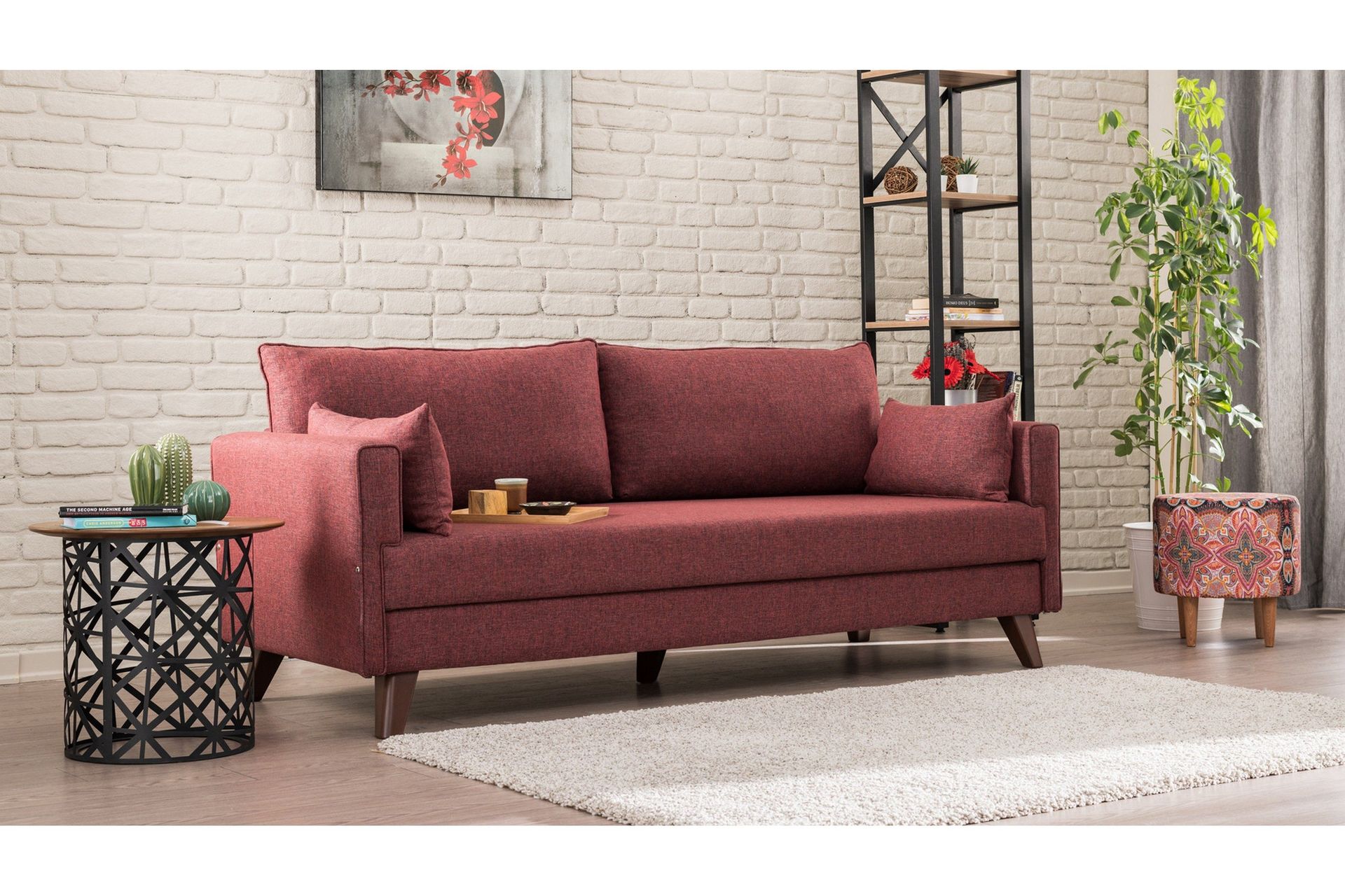 Antigua Soffa 3-sits Röd - Möbler | Chilli