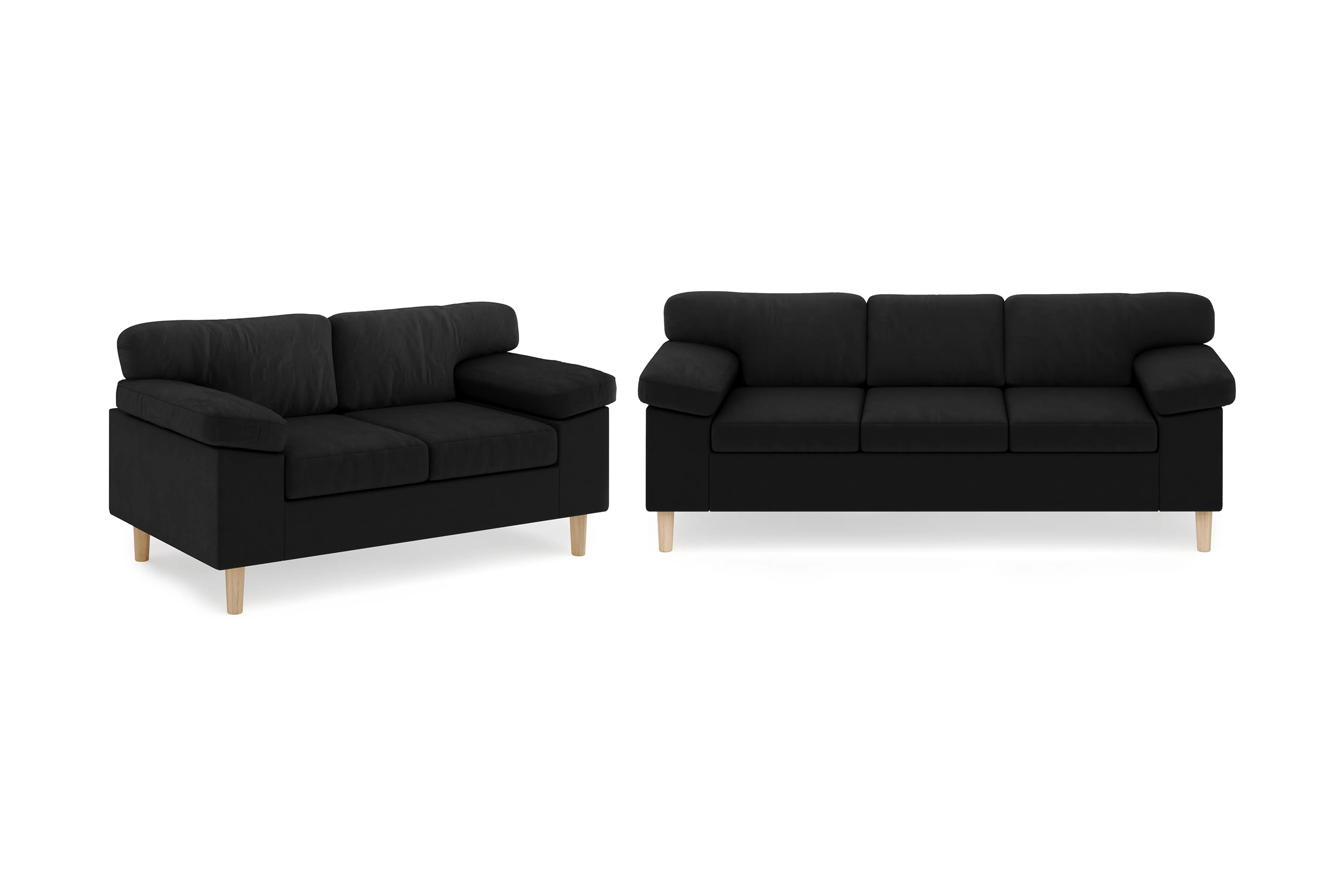 Askerod Soffgrupp 3-sits Soffa + 2-sits Soffa Svart - Möbler - Trademax