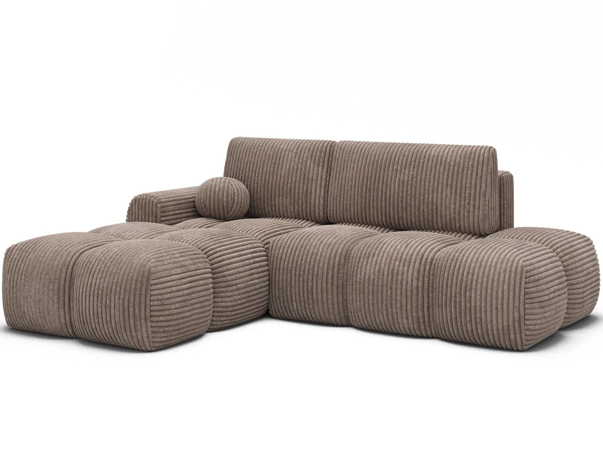 Vittario 3-sits Bubblig Bäddsoffa med Divan och förvaring Vänster ...