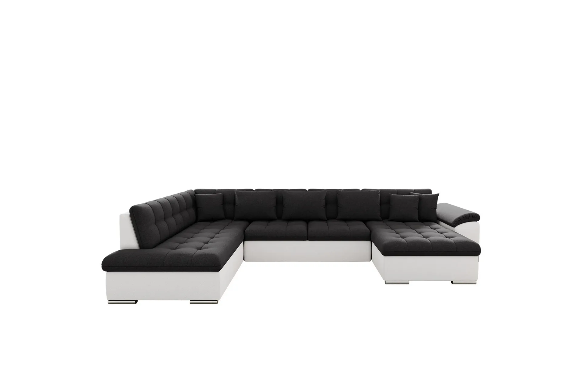 Majestic Furniture Dynir Soffa med Divan och Schäslong 4-sits Vit/Svart ...