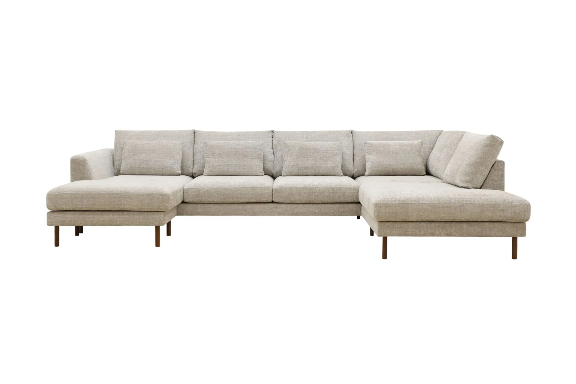 Florenz 4-sits U-Soffa med Divan Vänster Grå/Beige - Möbler - Trademax