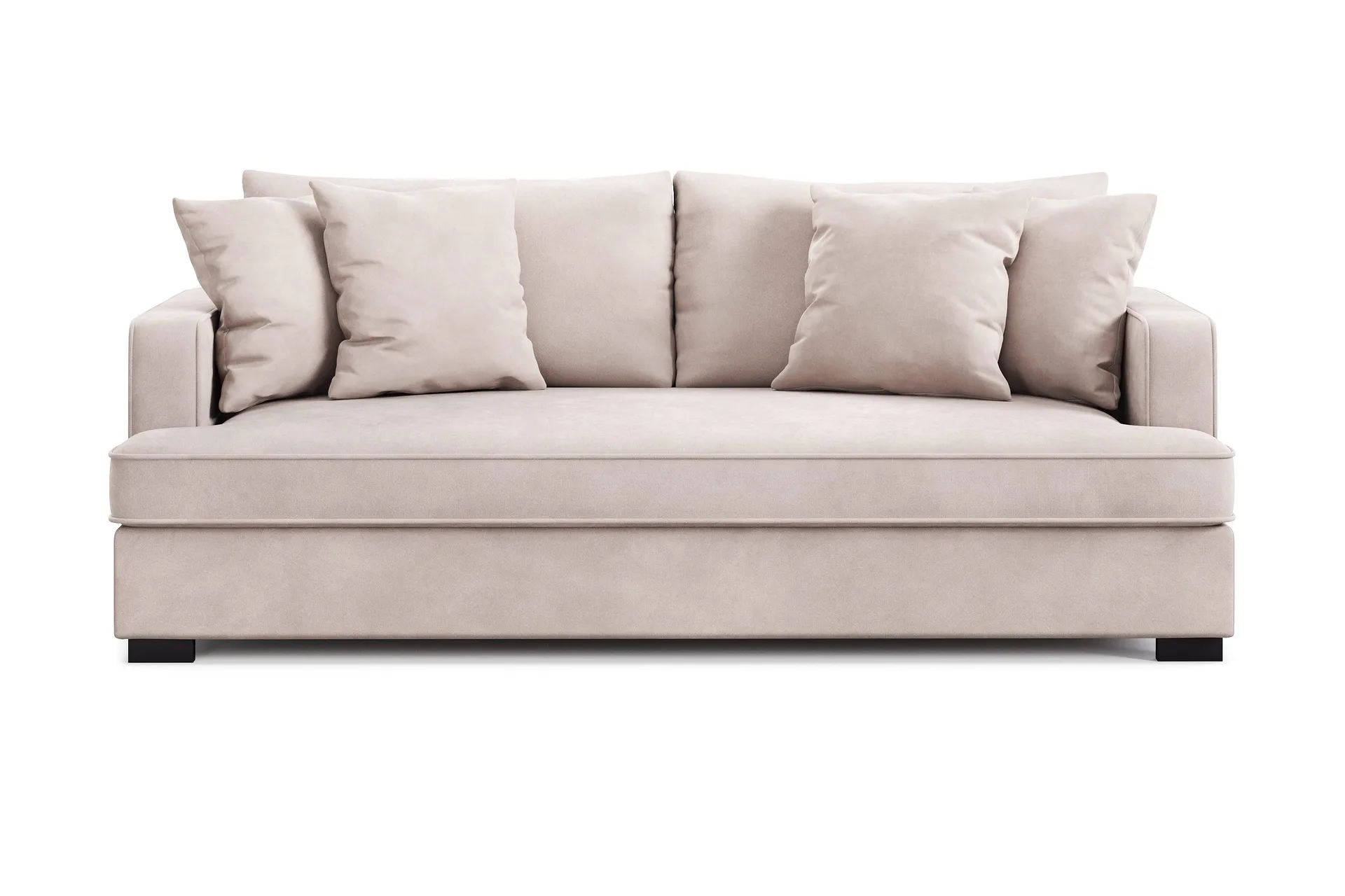 Scandinavian Choice Rossita 3-sits Djup Sammetsoffa med hel dyna Beige ...