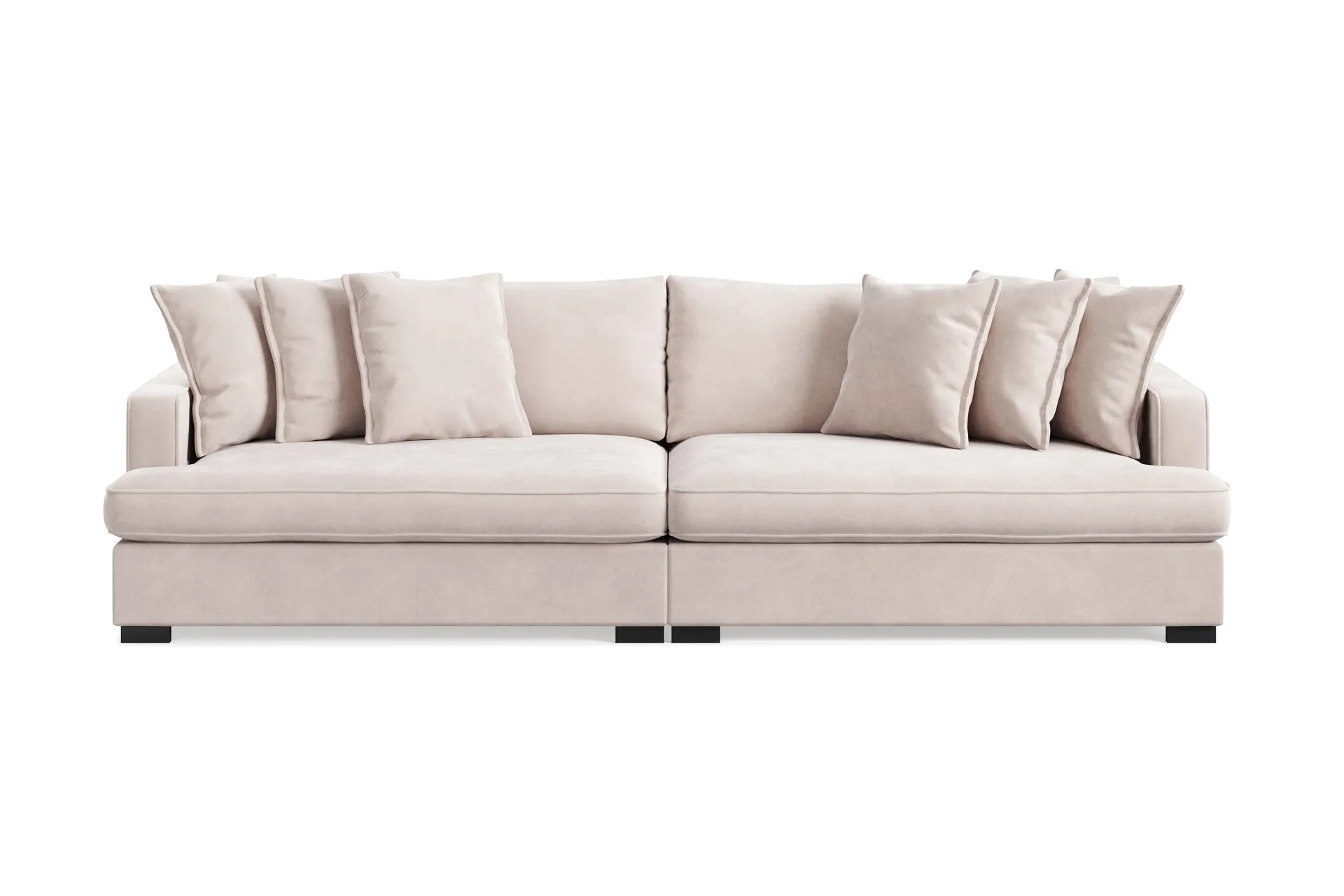 Scandinavian Choice Rossita Lyx 4-sits Extra djup Sammetsoffa Beige ...