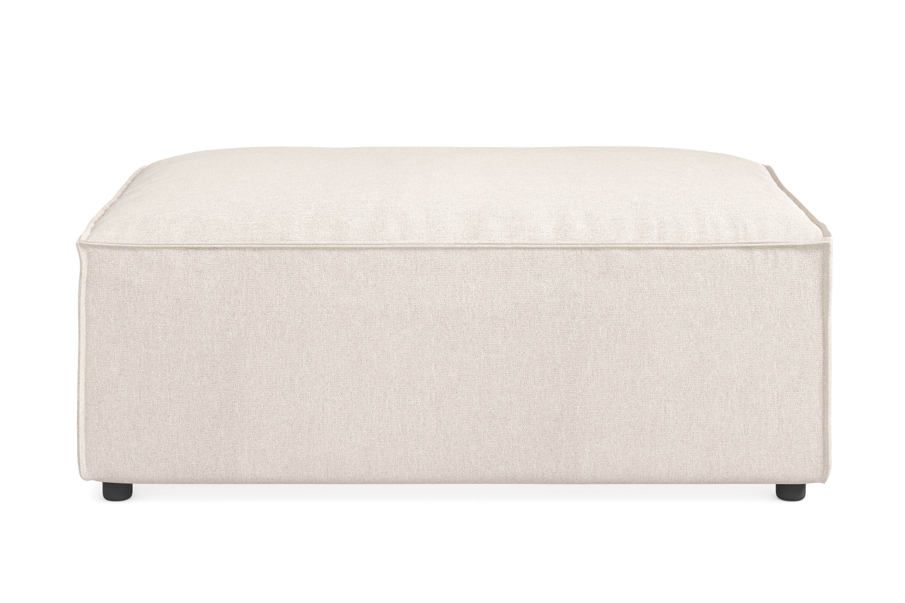 Andrarum Cubo 1-sits Rektangulär Fotpallsmodul i Tyg 120 cm bred Beige ...