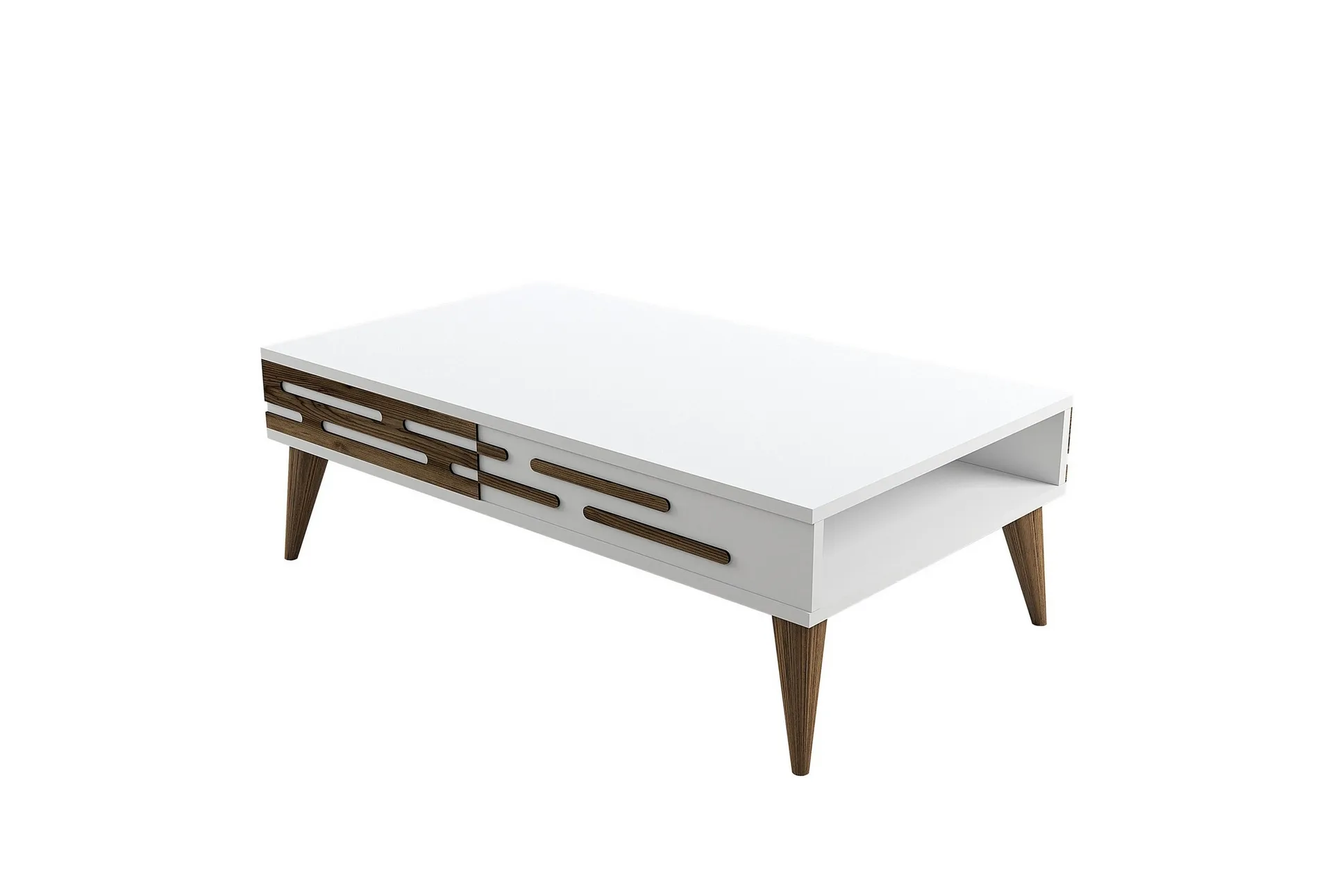 Valensiya Sofabord 105 cm Valnøtt/Hvit - Møbler - Trademax