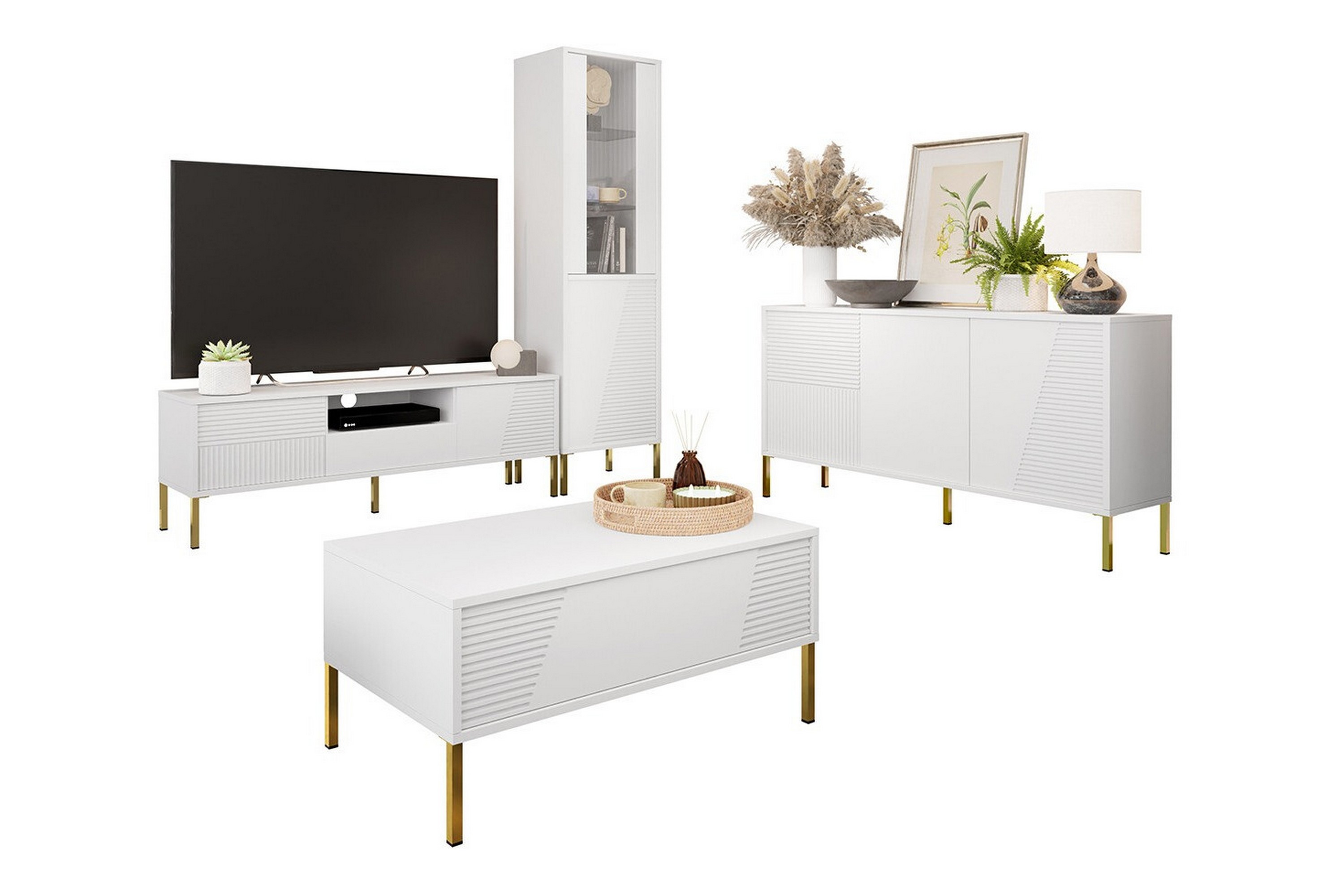 Concept 55 Glenndale Møbelsæt til stue Hvid - Møbler | Trademax