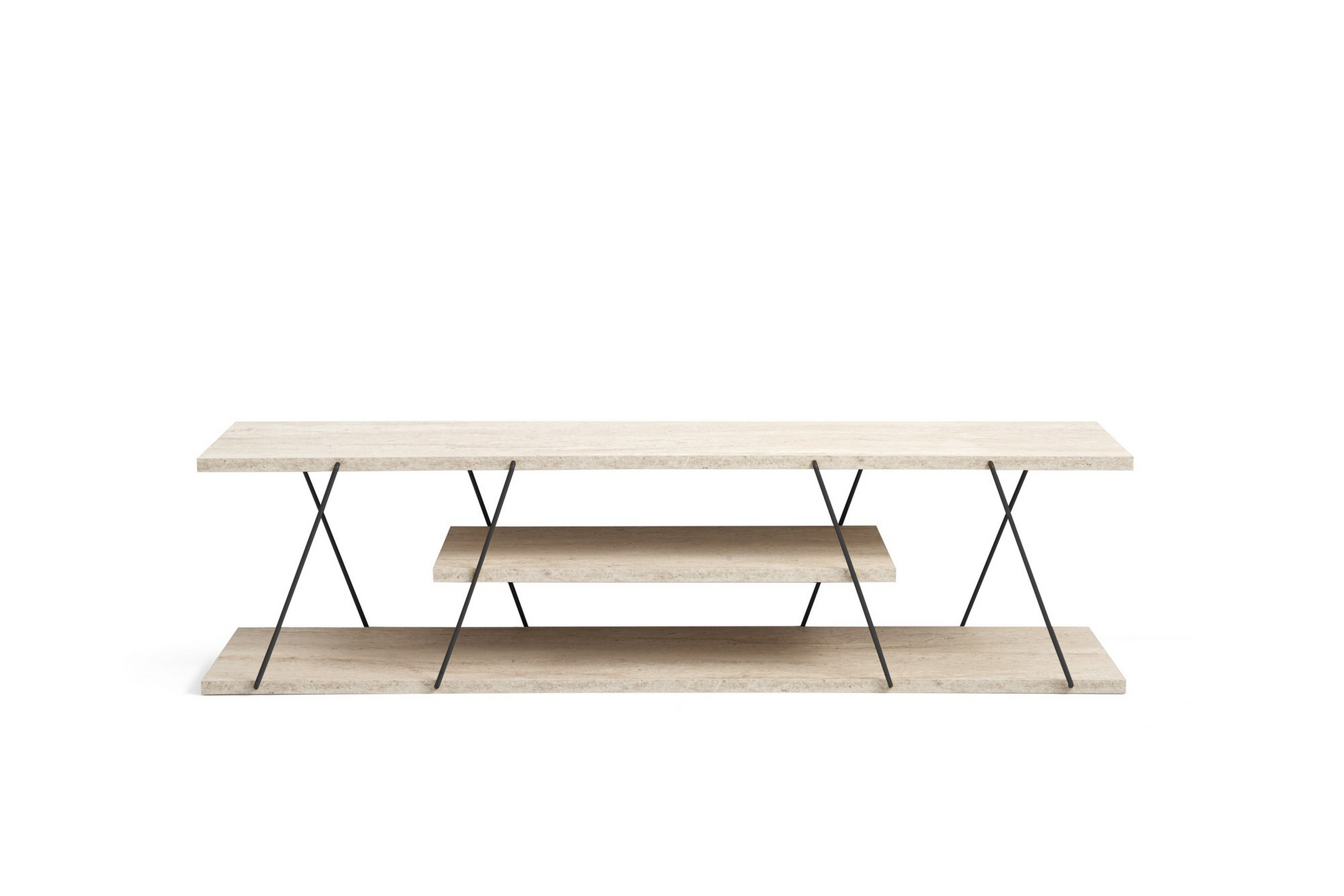 Canaz TV-benk 120 cm Svart/Marmor - Møbler - Trademax