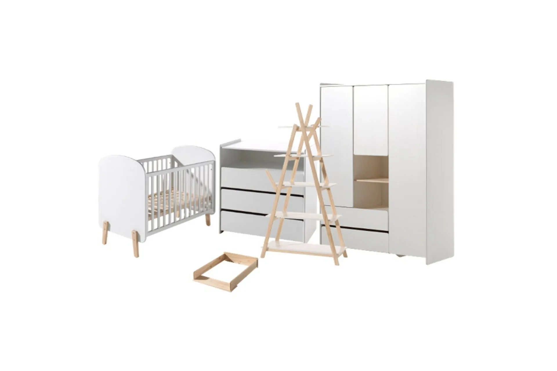 Baby Bed med kommode, stellebord, garderobe, bokhylle Kiddy 3 dører 3 ...