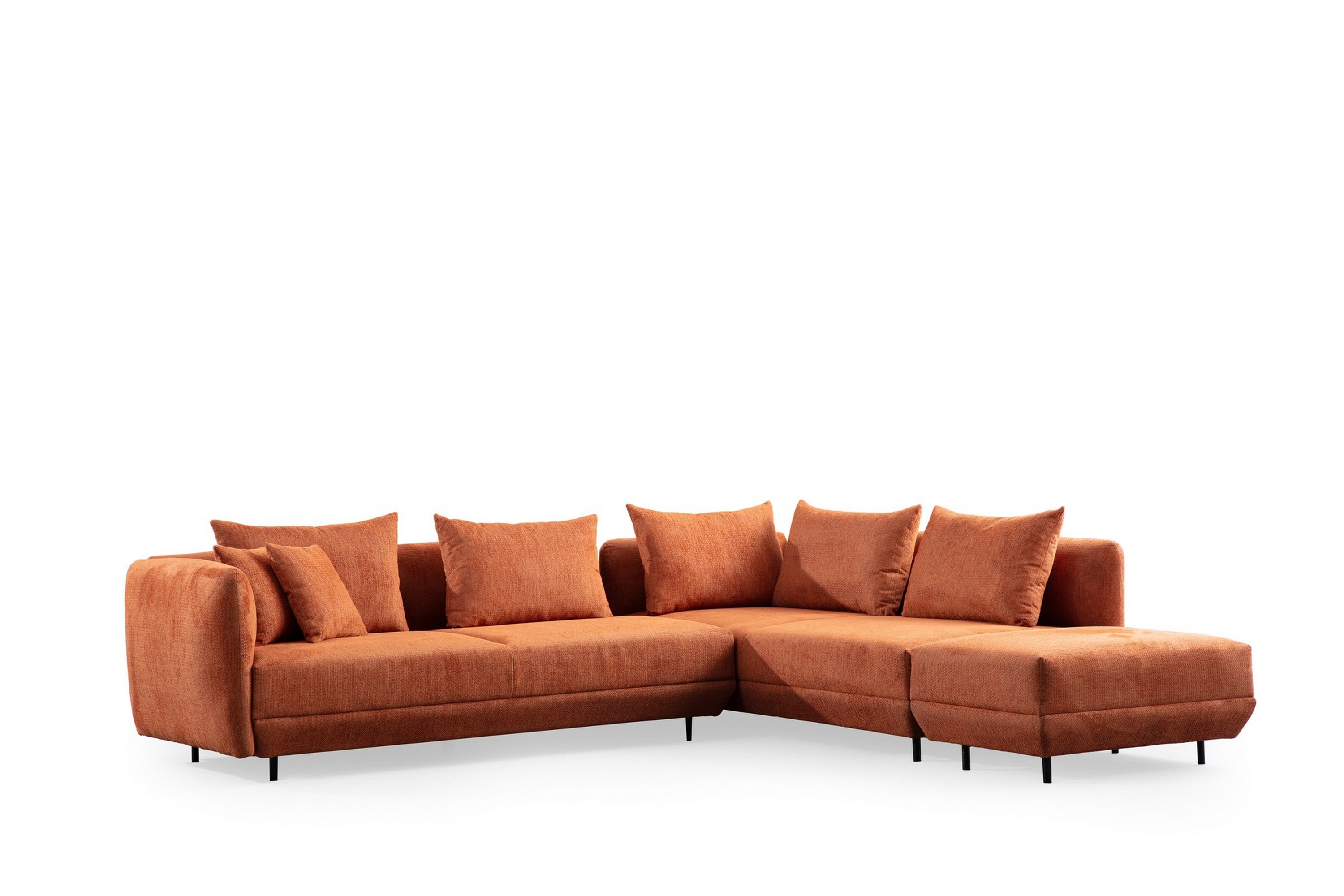 Floransa 4-personers Sofa med Chaiselong Orange - Møbler | Trademax