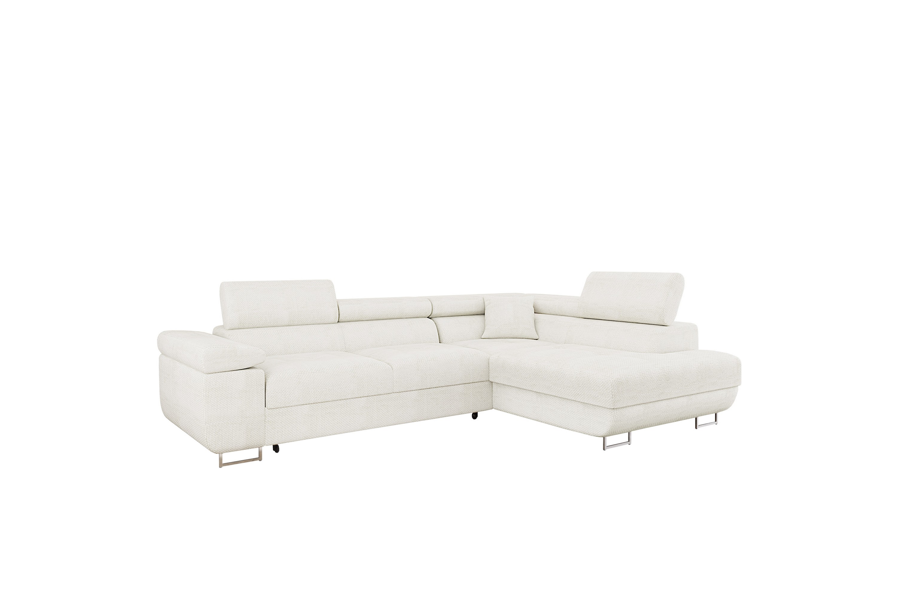 Gabina Sofa med Sjeselong 3-seter Hvit - Møbler - Trademax