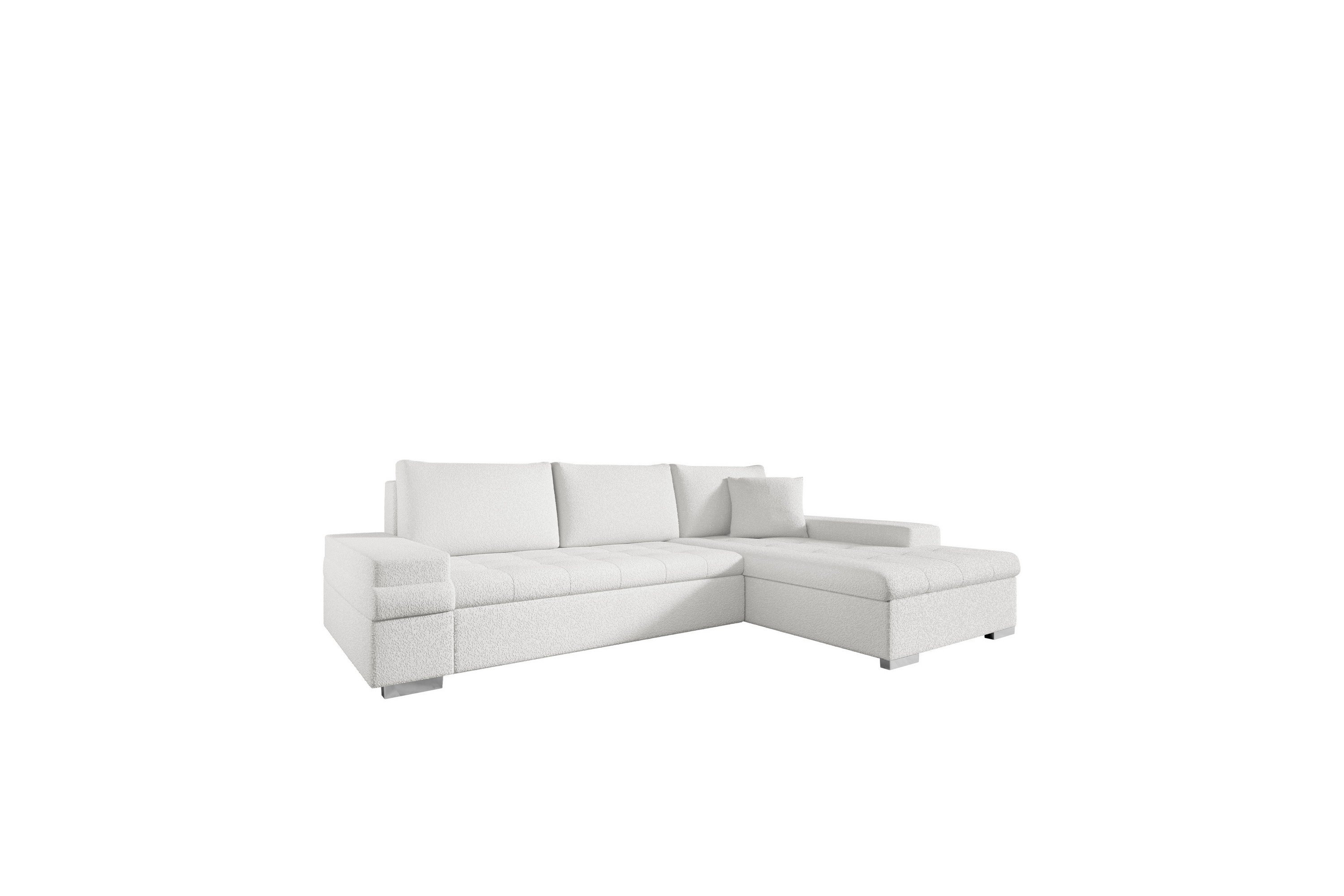 Naoma Sofa med Sjeselong 3-seter Hvit - Møbler - Trademax
