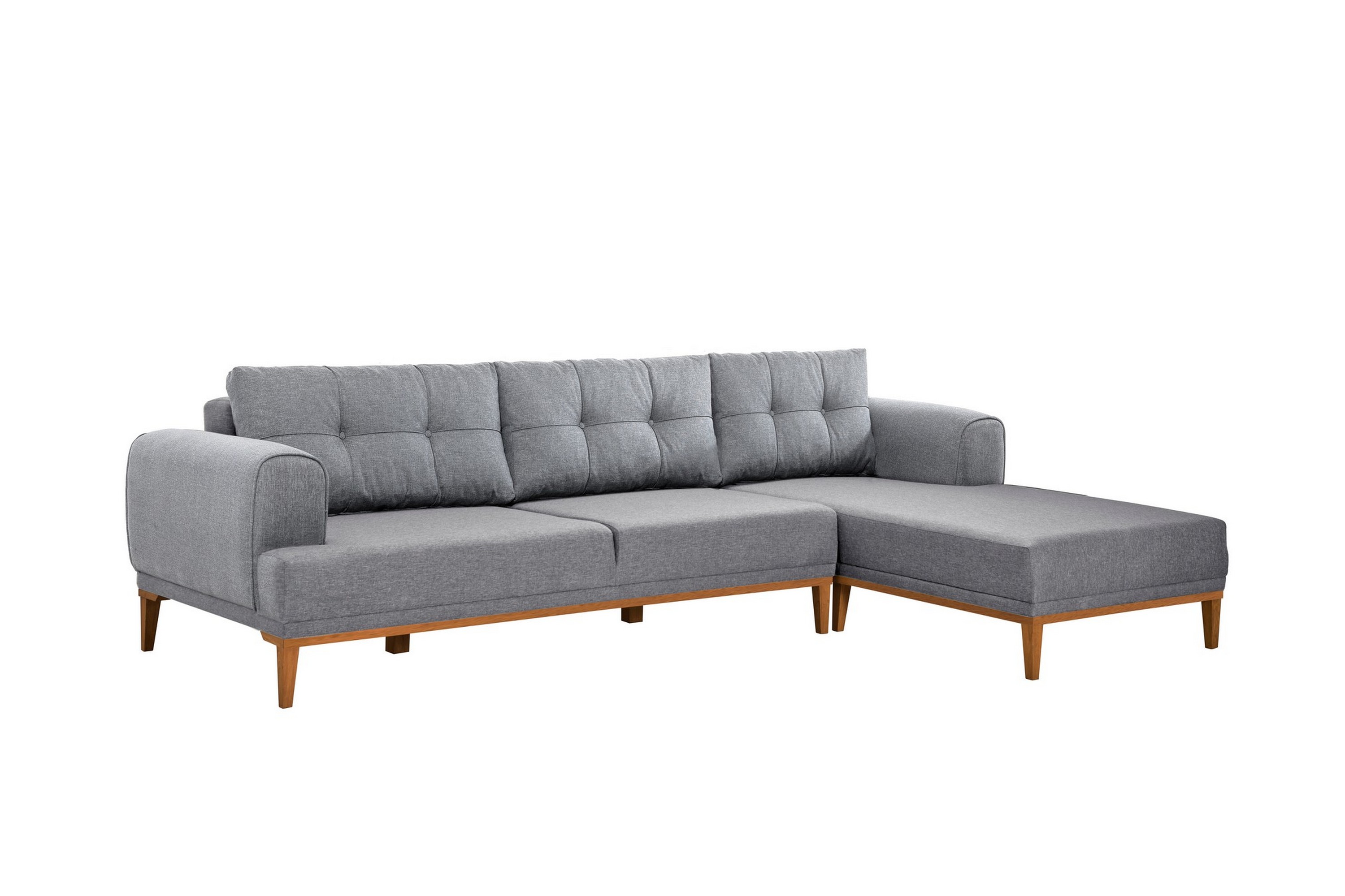 Valsot 4-seters Sofa med Divan Grå - Møbler - Trademax