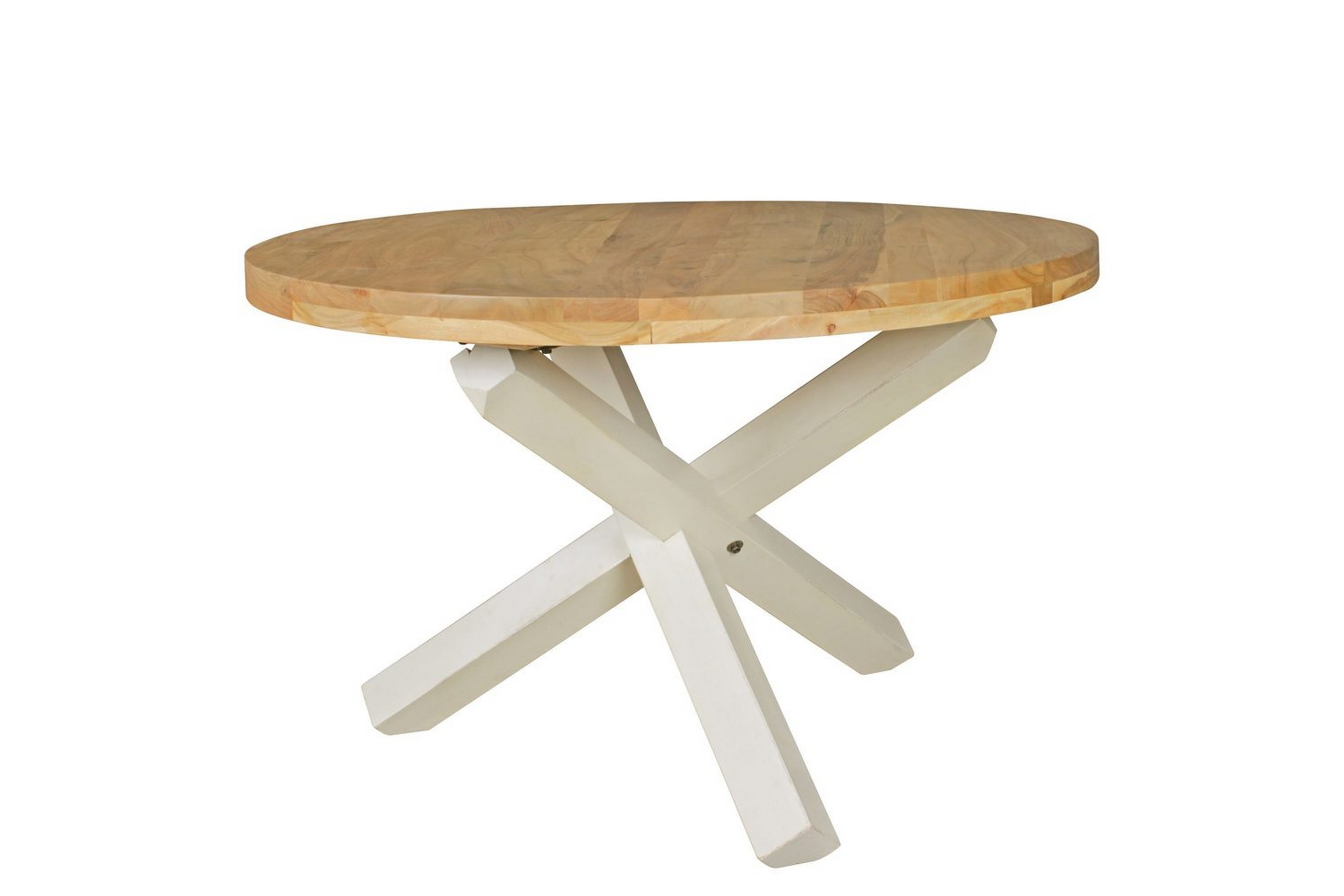 Matbord Wohnling Rund 120 cm massivt trä lantlig stil Akacia - Möbler ...