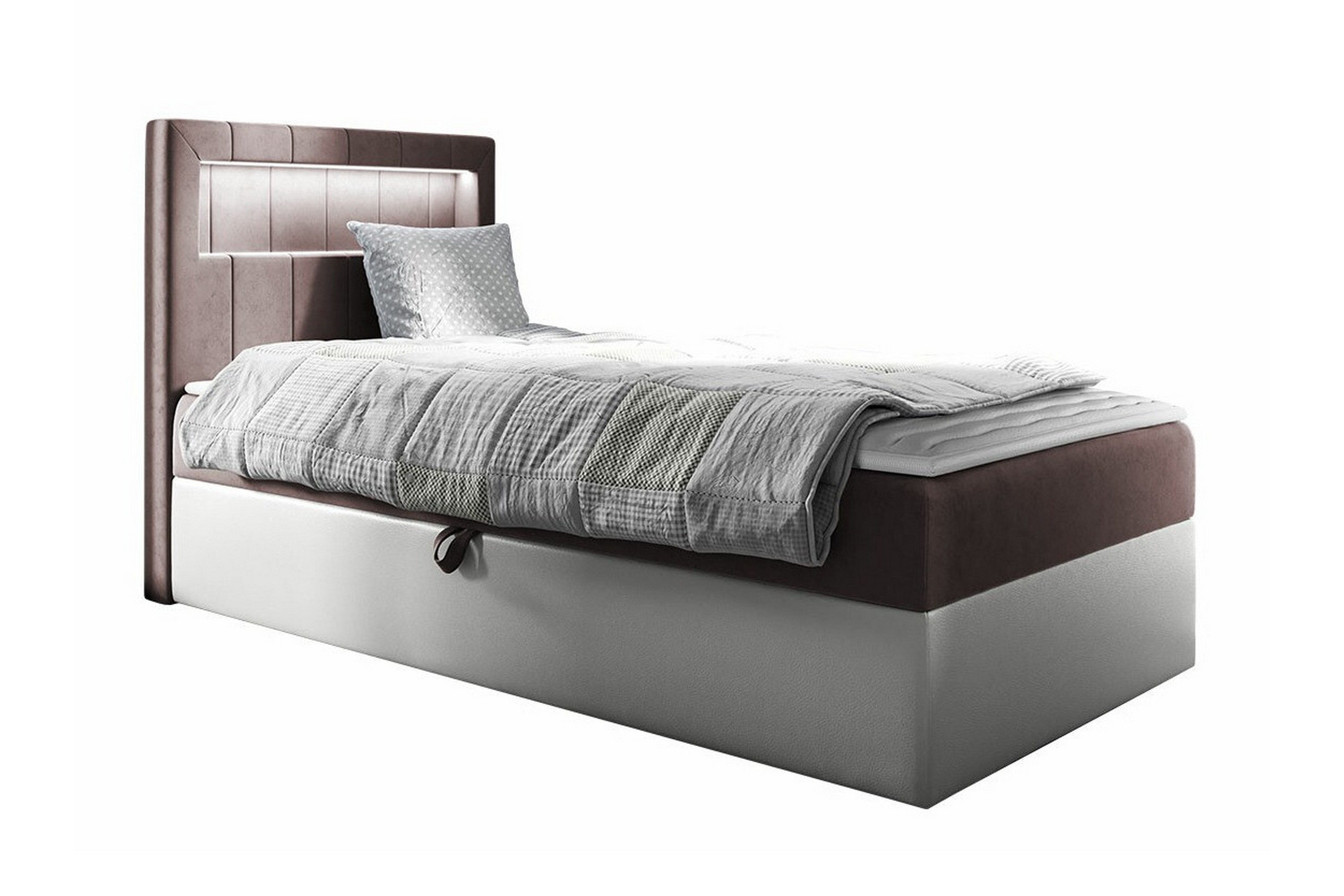 Boisdale Sängram 90x200 cm Brun/Vit - Möbler - Furniturebox