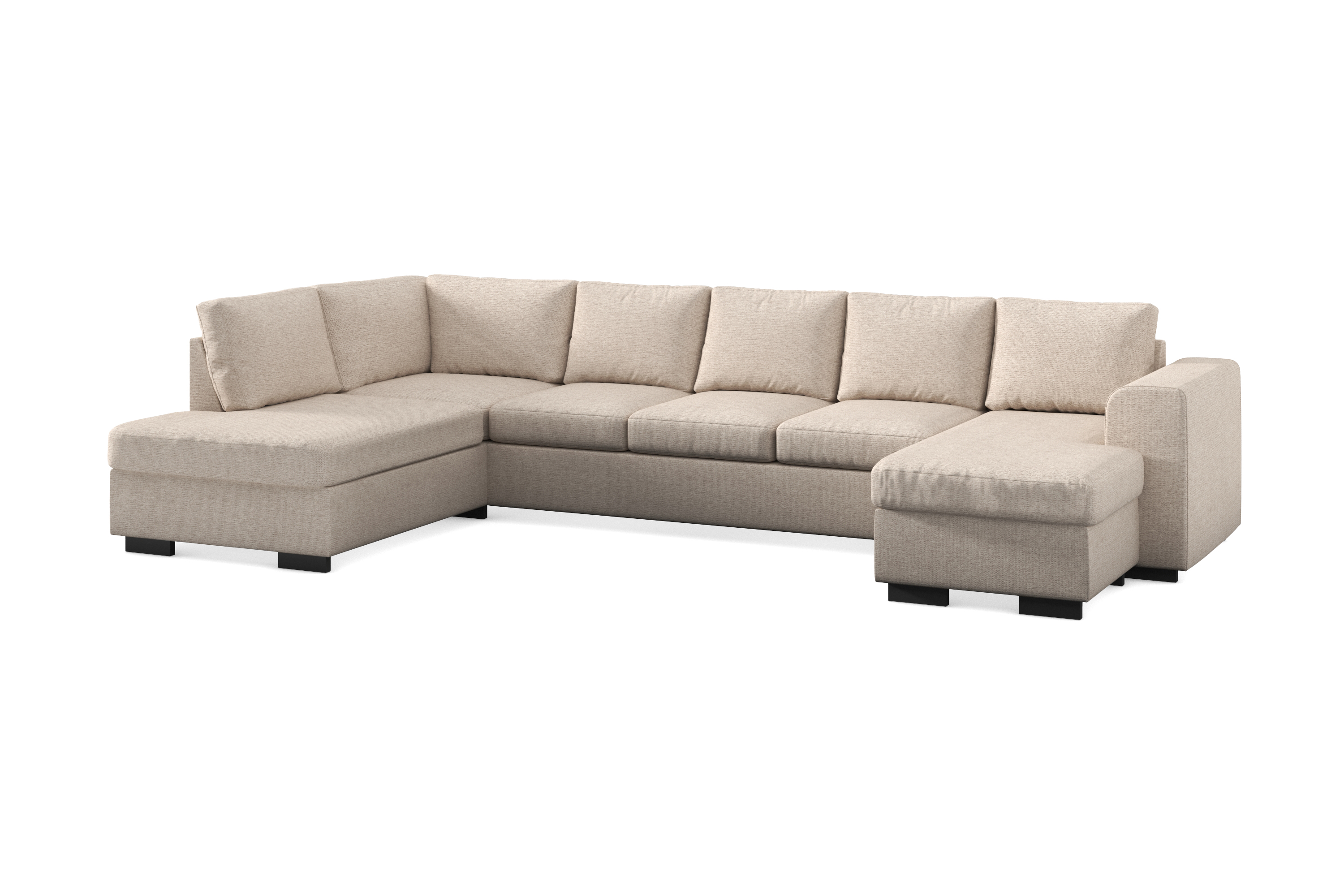 CONNECT U-soffa XXL med Divan Vänster Beige - U-soffor - Furniturebox