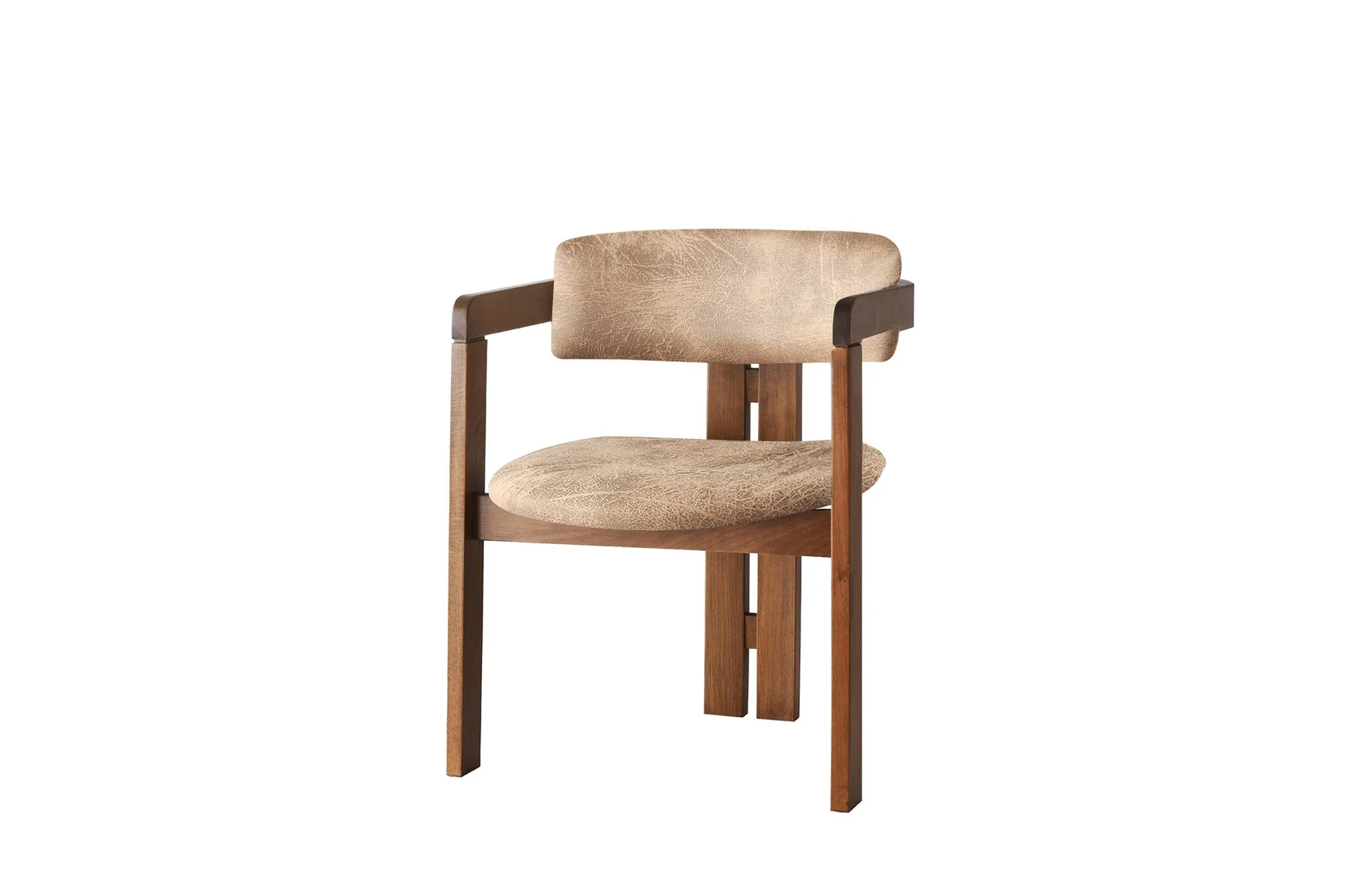 Dellon Karmstol Valnöt/Beige - Möbler - Furniturebox