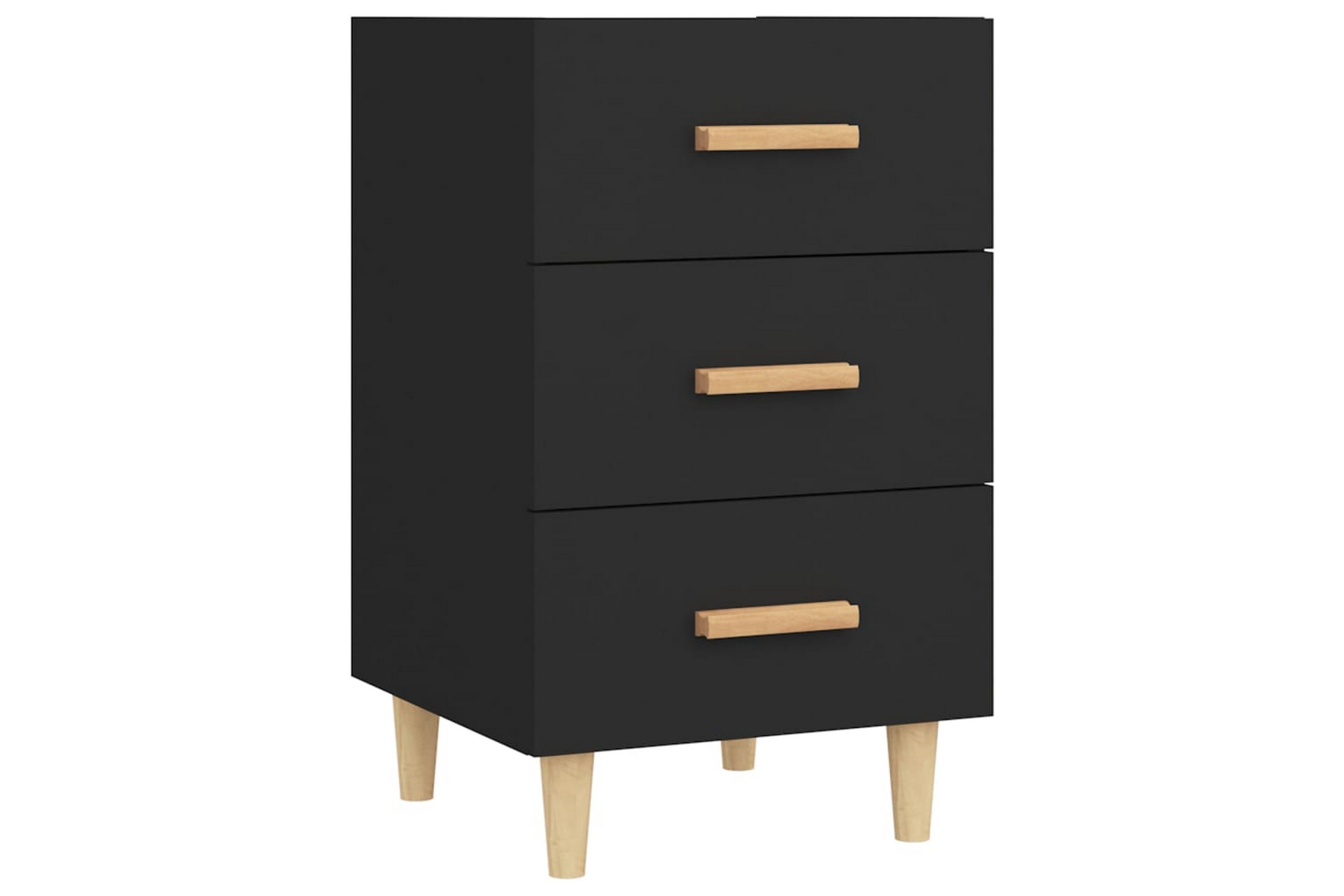 beBasic Sängbord svart 40x40x66 konstruerat trä Black - Möbler - Trademax