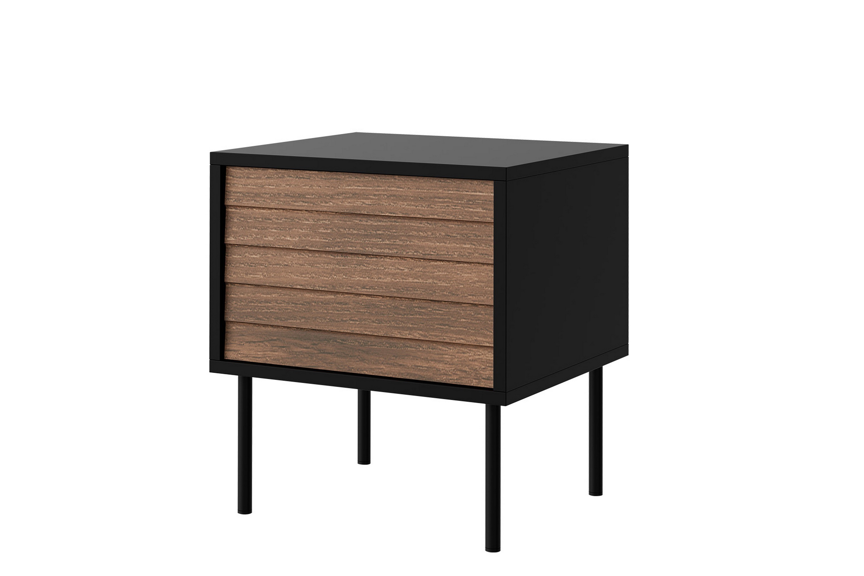 Belonger Sängbord 45 cm Svart/Valnöt - Möbler - Trademax