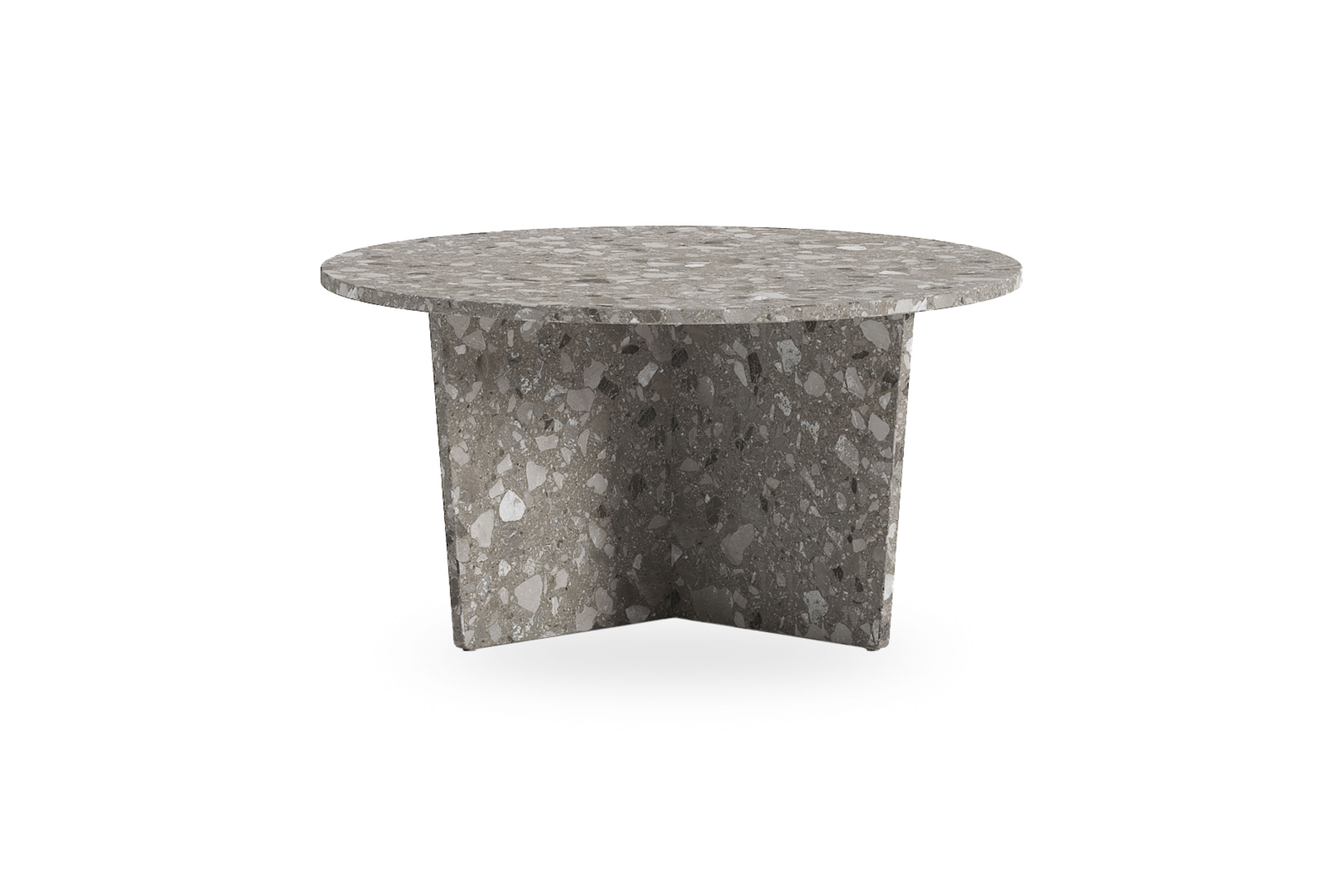 Andrarum Wedge Runt Soffbord Sten 80 cm Grå - Möbler - Trademax