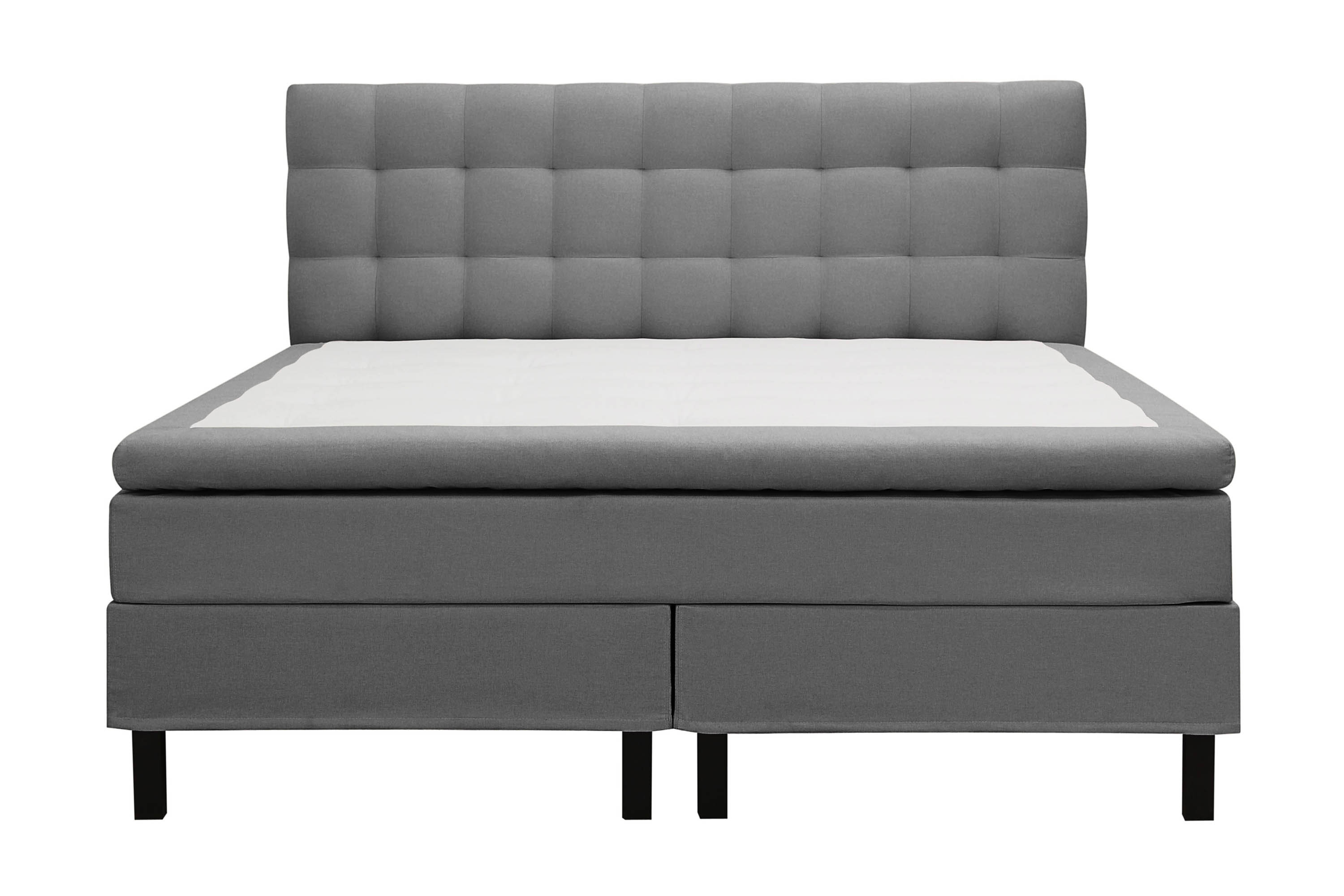 Bedly Hilton Komplett Sängpaket 160x200 cm Kontinentalsäng med rutad sänggavel Grå - Möbler | Chilli