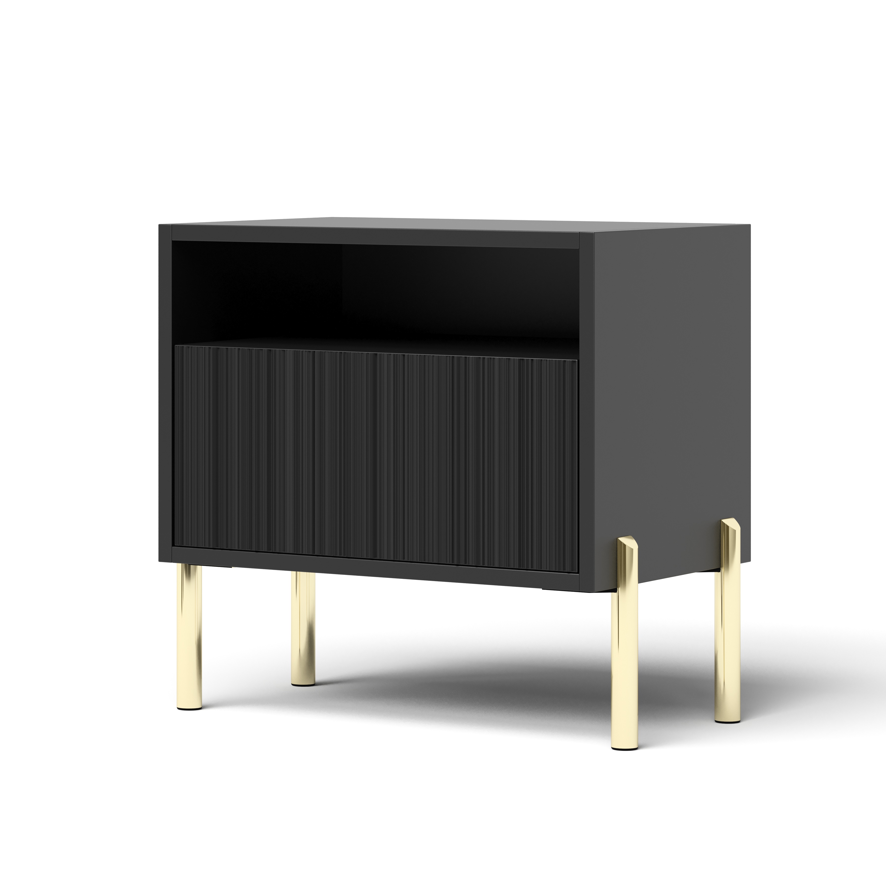 Virmani Nattbord 47 cm Svart - Møbler - Chilli