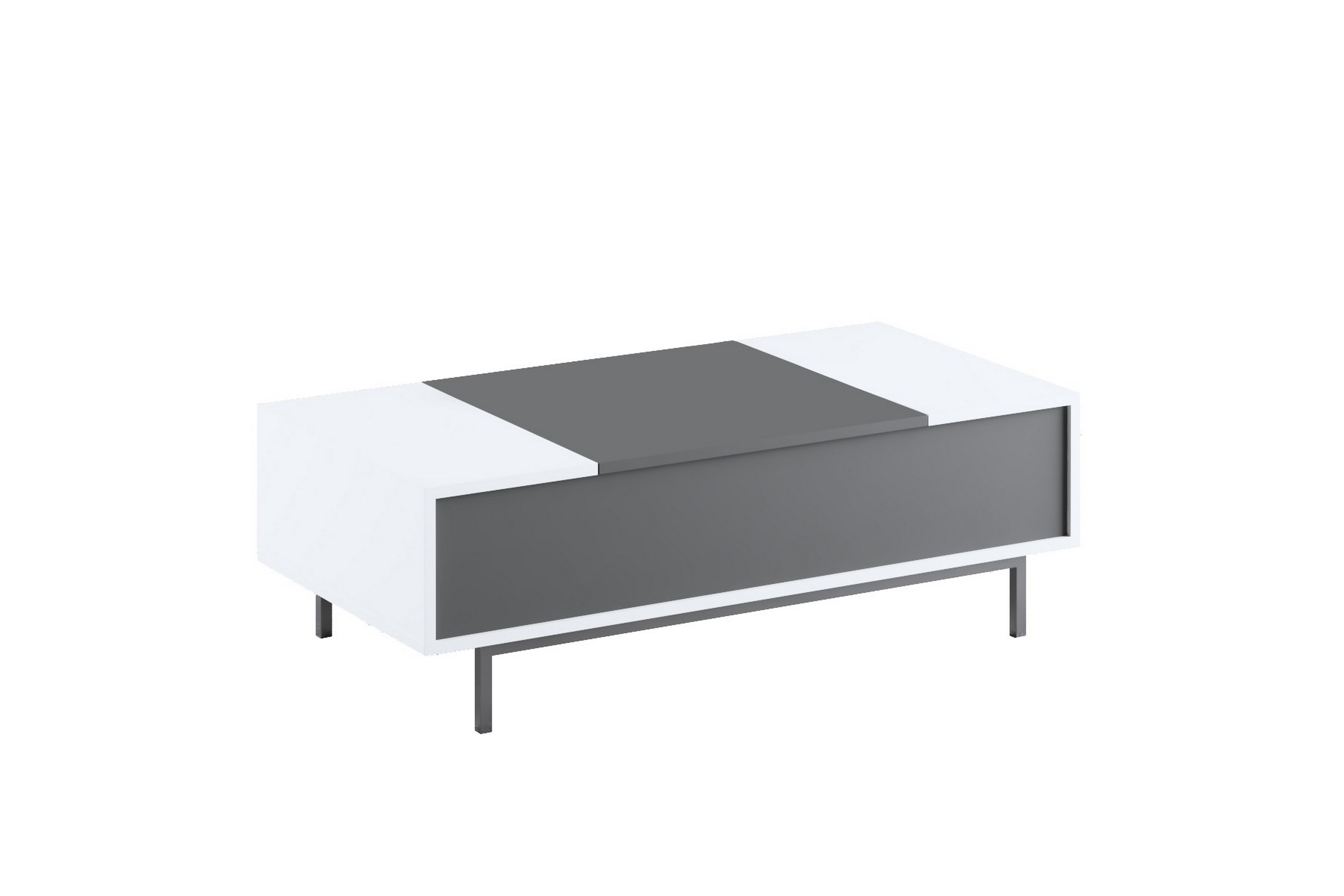 Germaine Sofabord 120 cm Antracit/Hvid/Sølv - Møbler - Black Friday! | Trademax