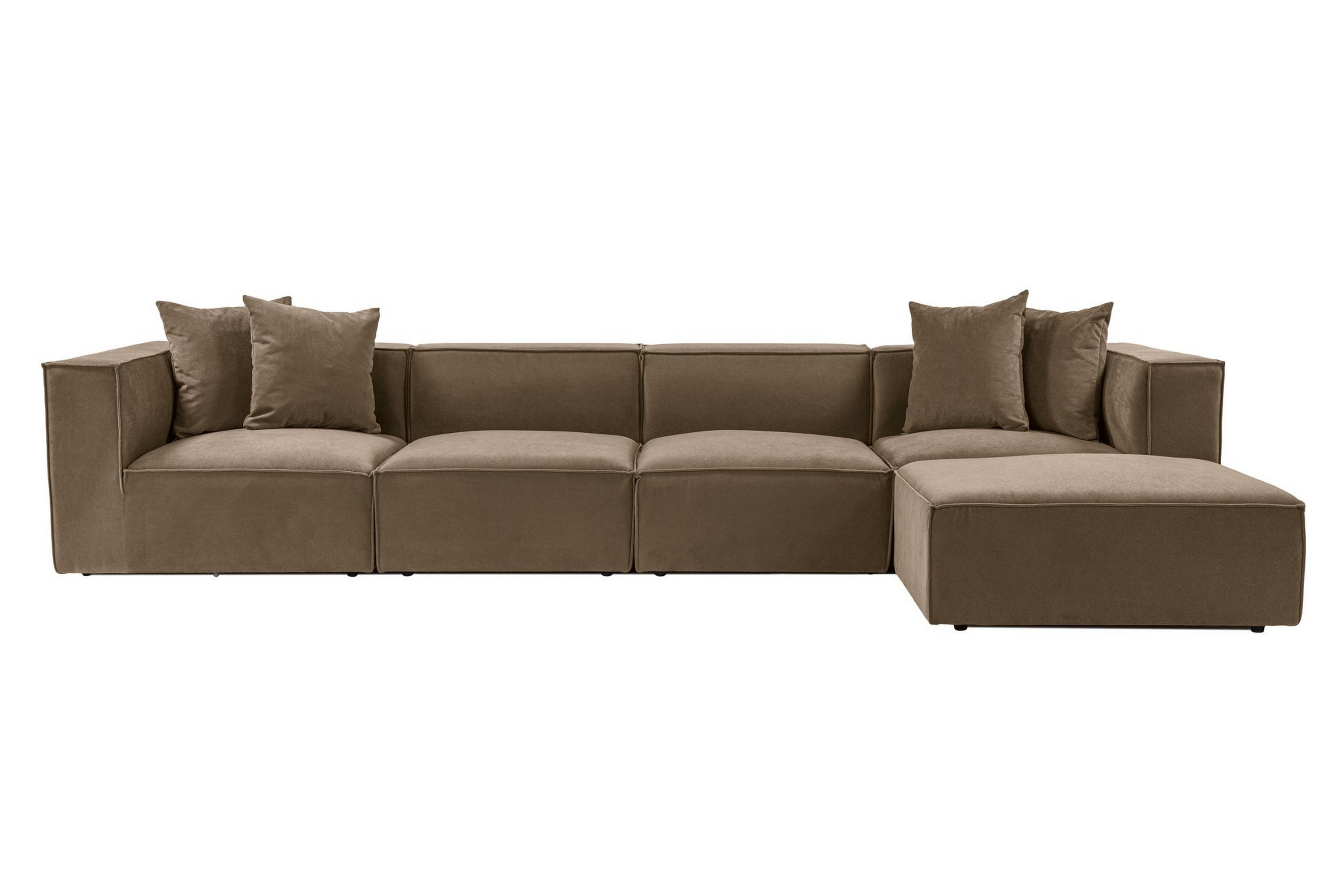 Gregor Sofa med Sjeselong 4-seter Brun - Møbler - Trademax