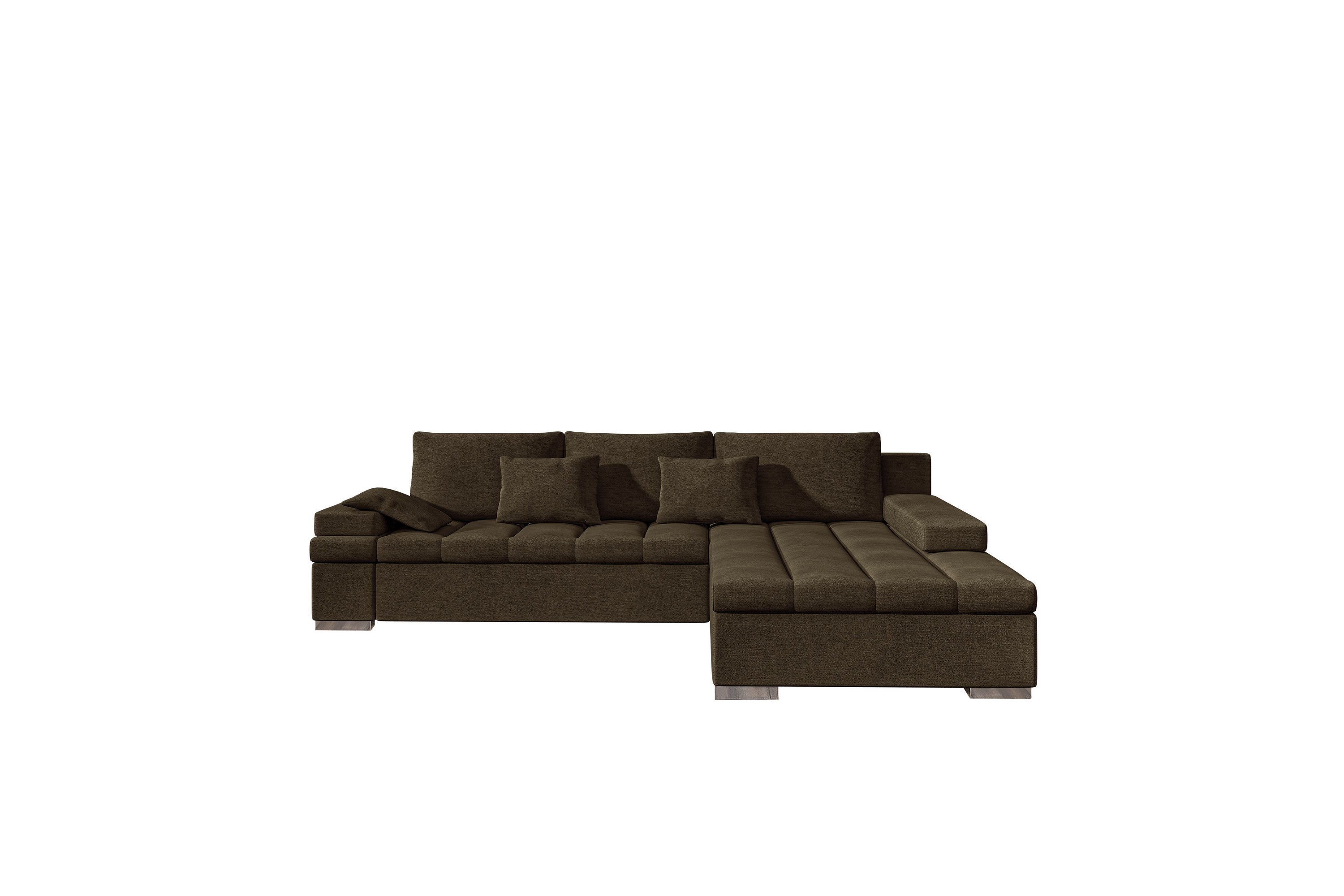 Naoma Sofa med Sjeselong 3-seter Brun - Møbler - Trademax