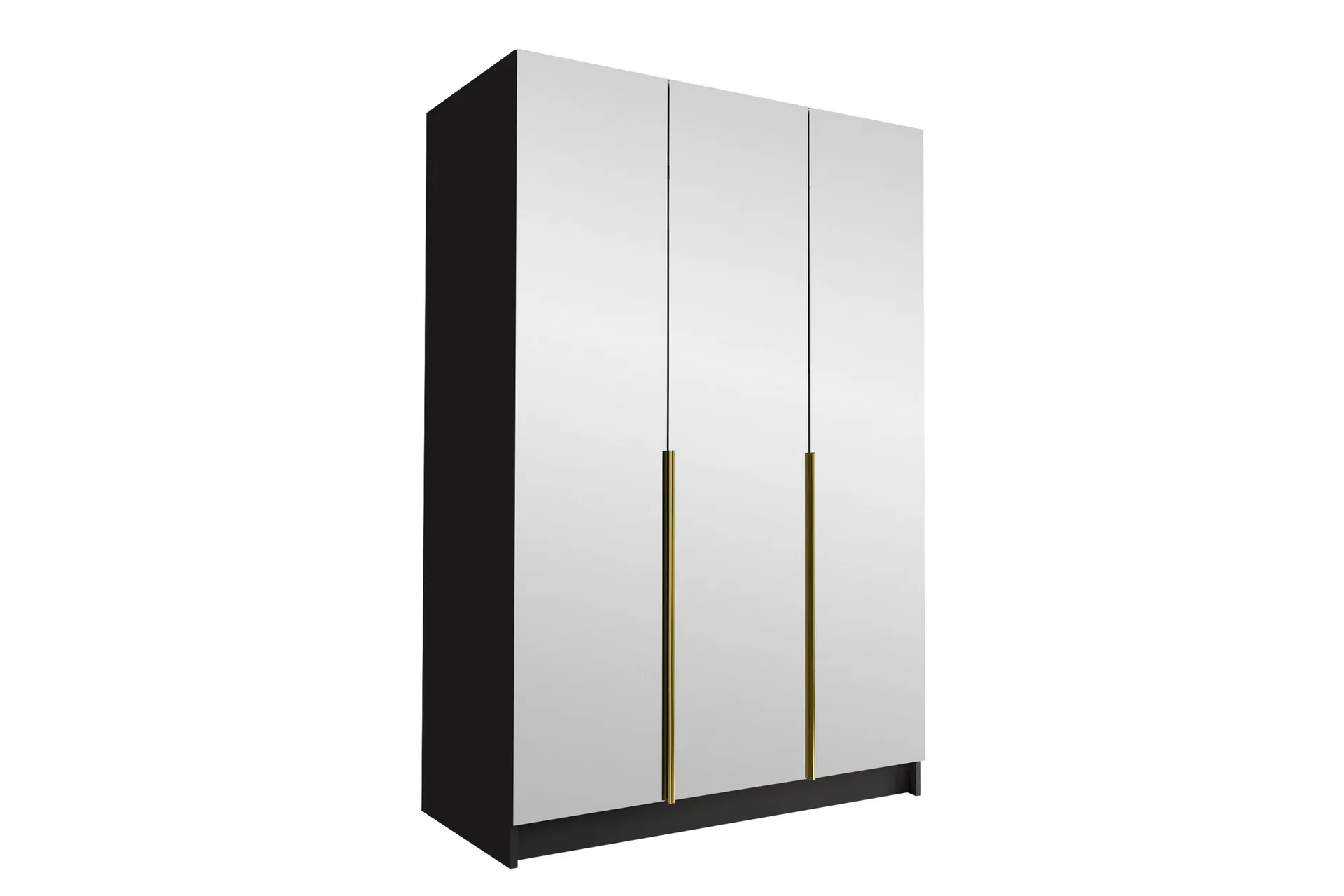Herrljunga Garderobe med Speil 150 cm Svart/Gull - Oppbevaring - Trademax
