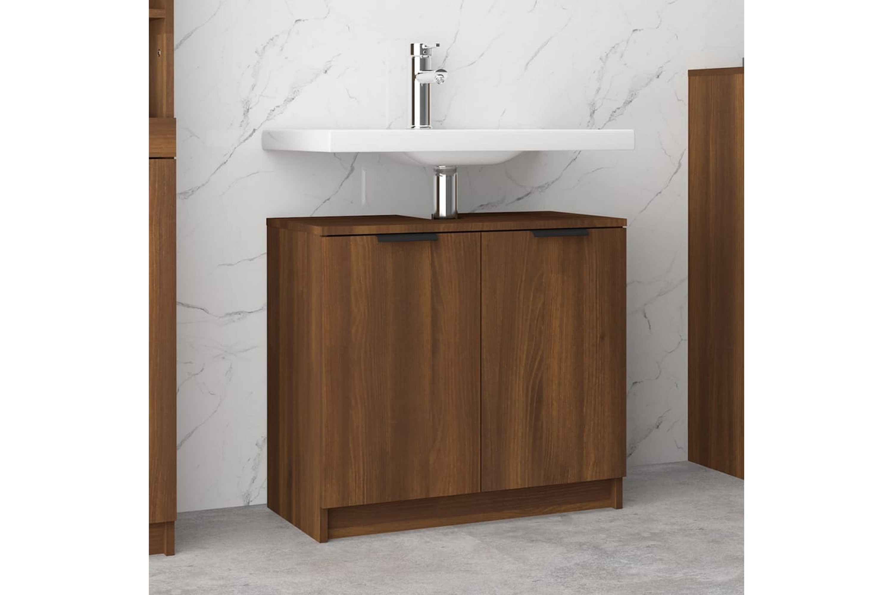 Be Basic beBasic Baderomsskap brun eik 64,5x33,5x59 cm konstruert tre ...