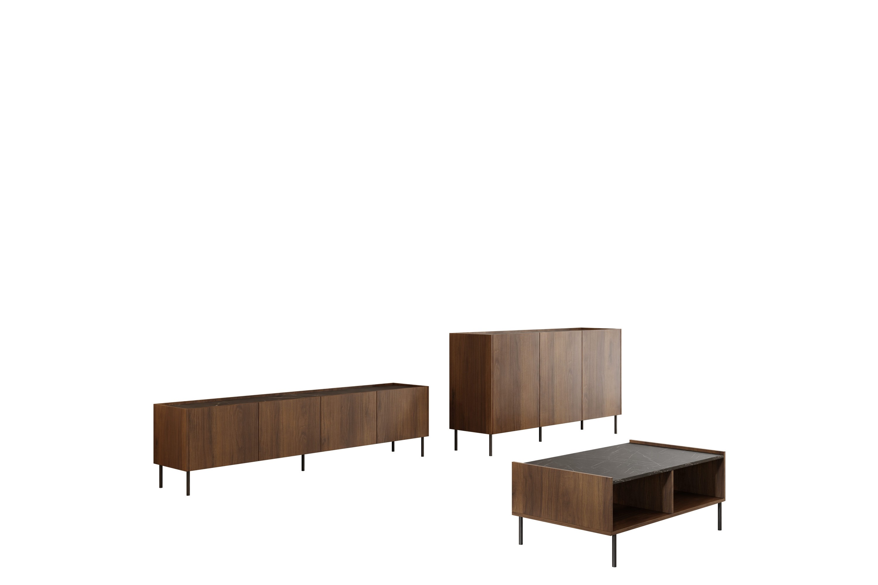 Akihito Møbelsett Til Stue Brun - Oppbevaring - Chilli