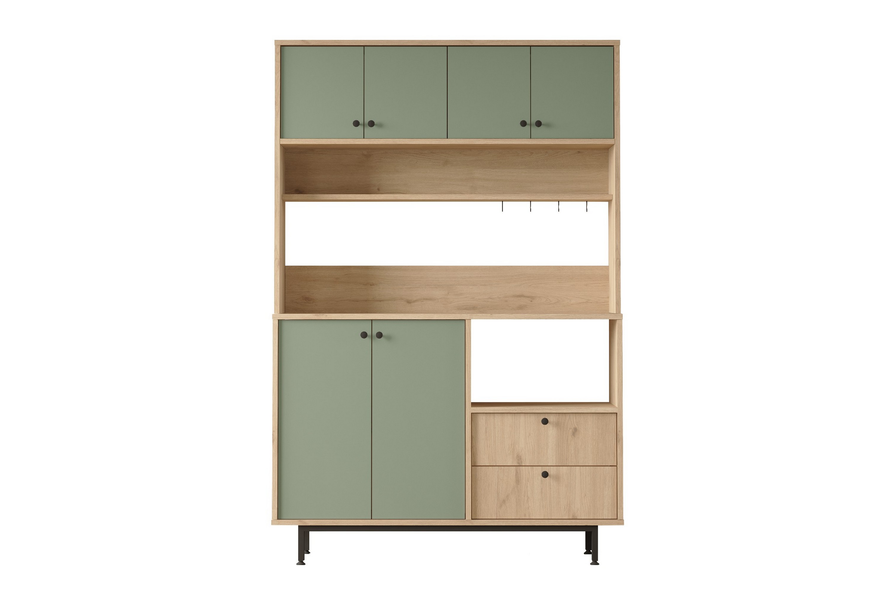 Donae Highboard Eik/Grønn - Oppbevaring - Trademax