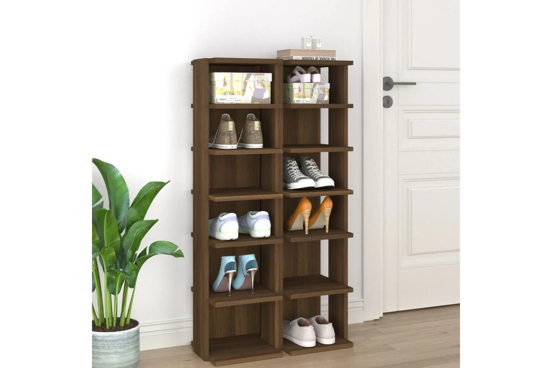 Be Basic beBasic Skohyller 2 stk brun eik 25x27x102 cm konstruert tre ...