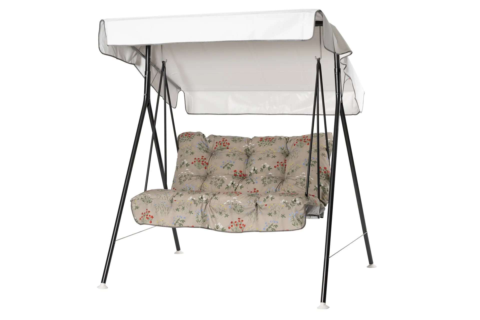 Varax Duetto Täydellinen riippukeinu 130 cm Harmaa/Kukkakuvioinen ...